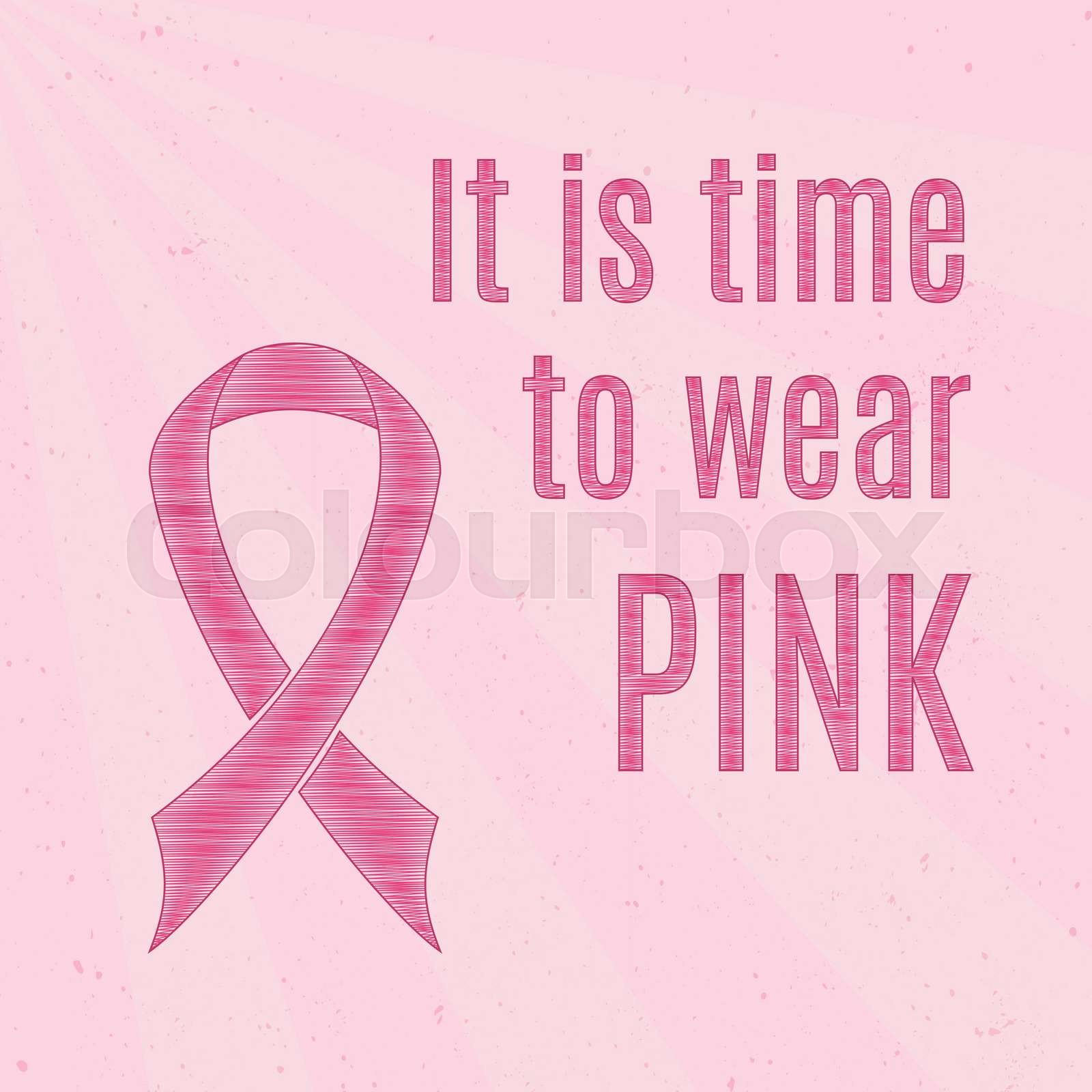Pink breast cancer awareness ribbon with inspirational quotes. | Stock ...