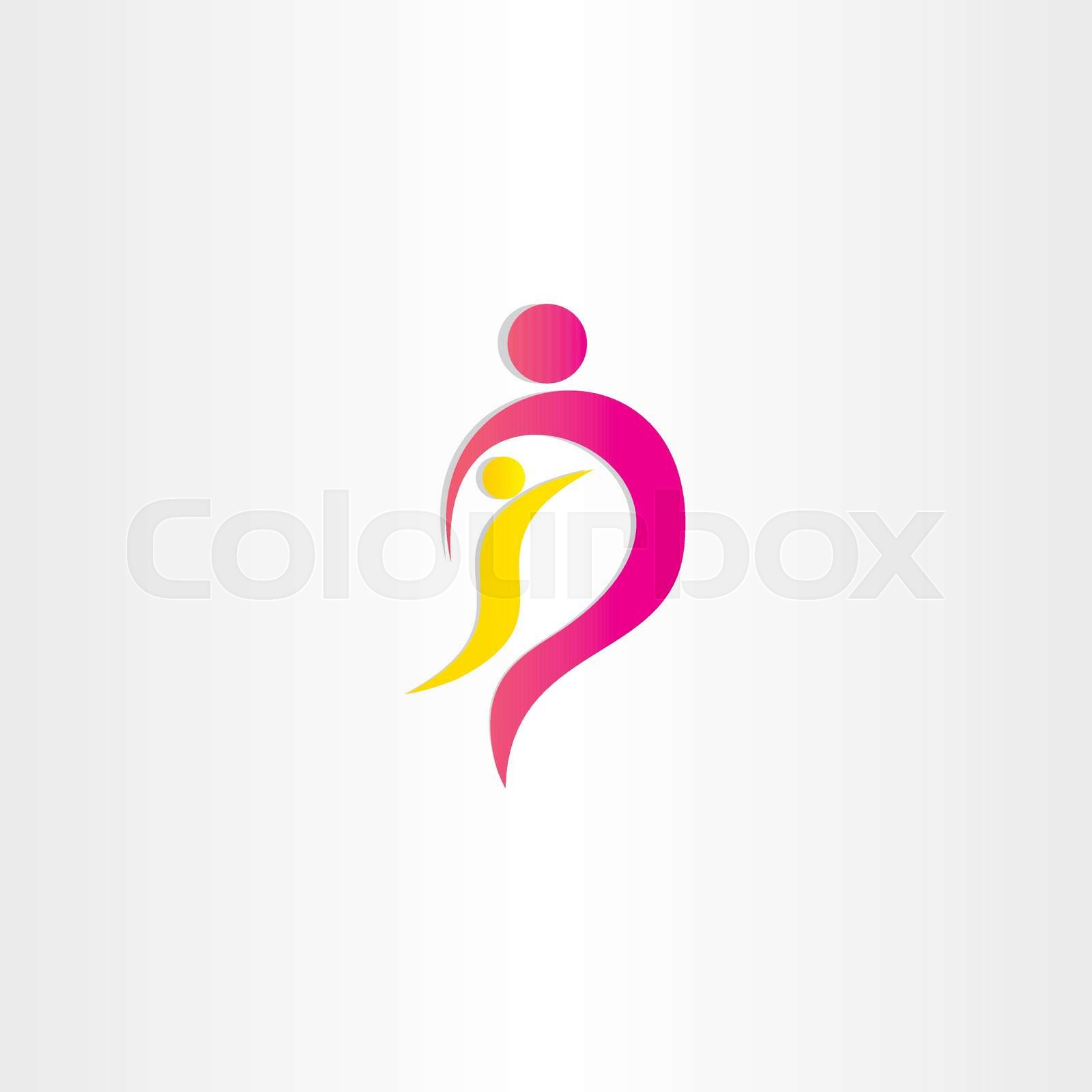 mother and child parent protection symbol | Stock vector | Colourbox