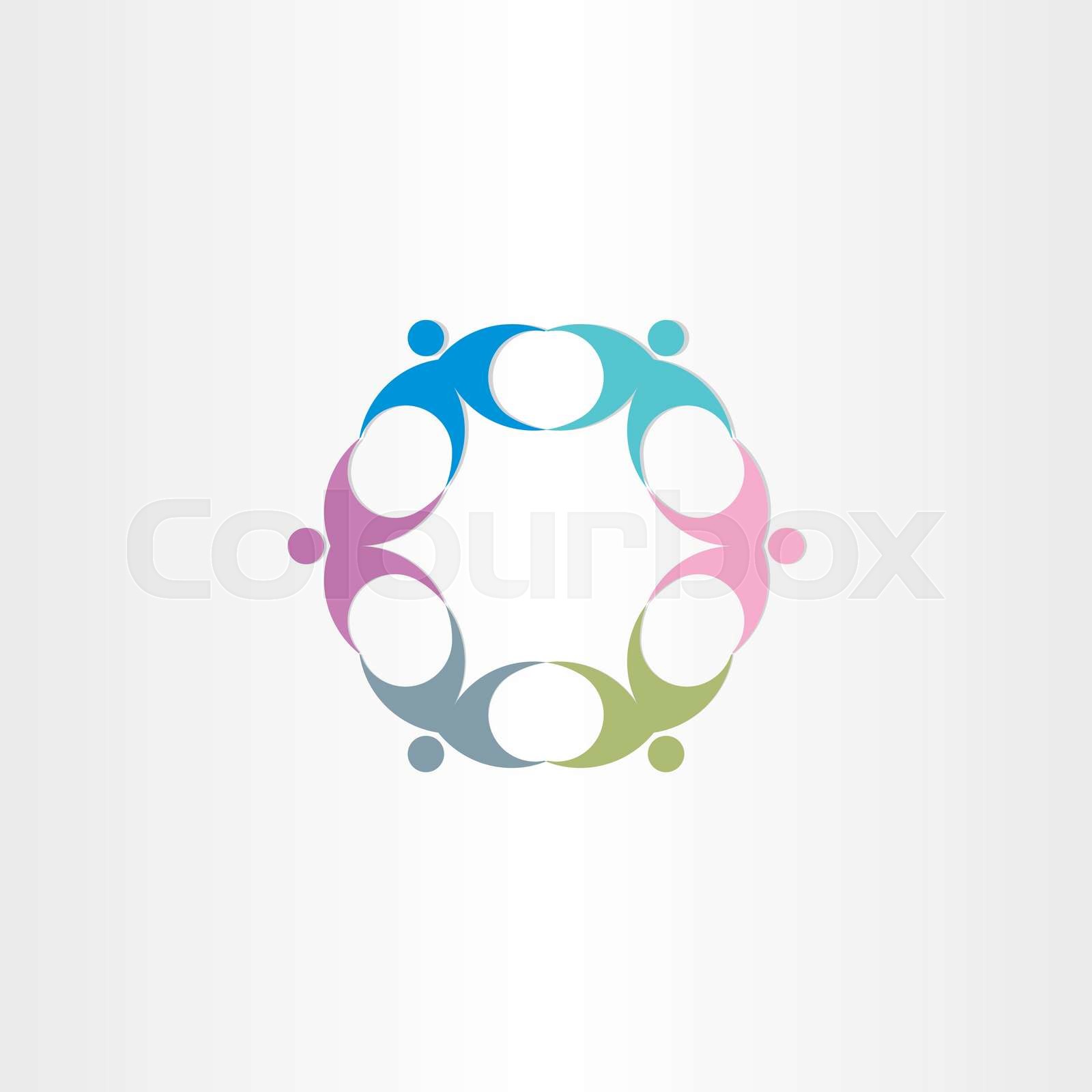 people teamwork circle icon | Stock vector | Colourbox