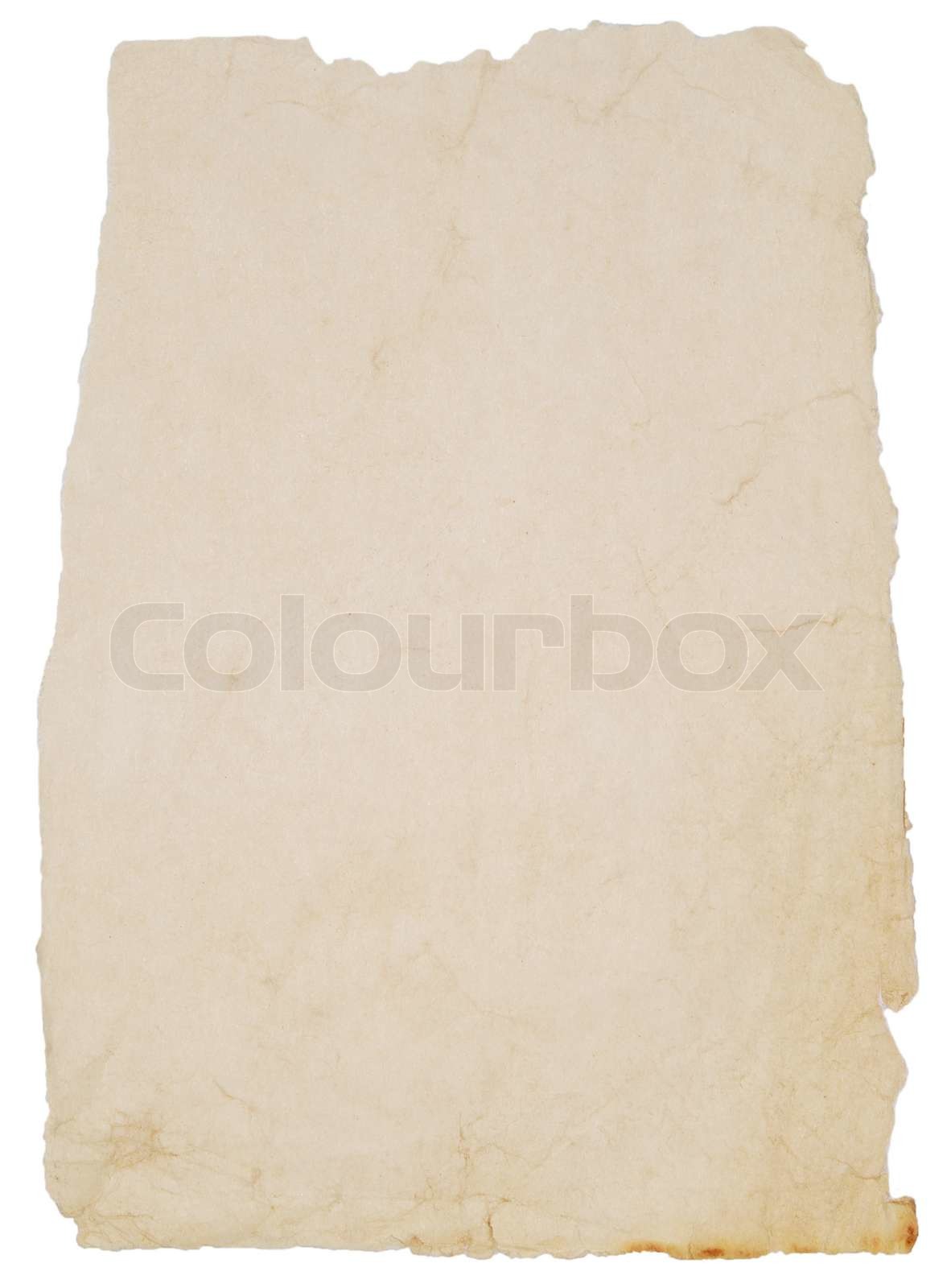 old paper with rough edges over white | Stock image | Colourbox