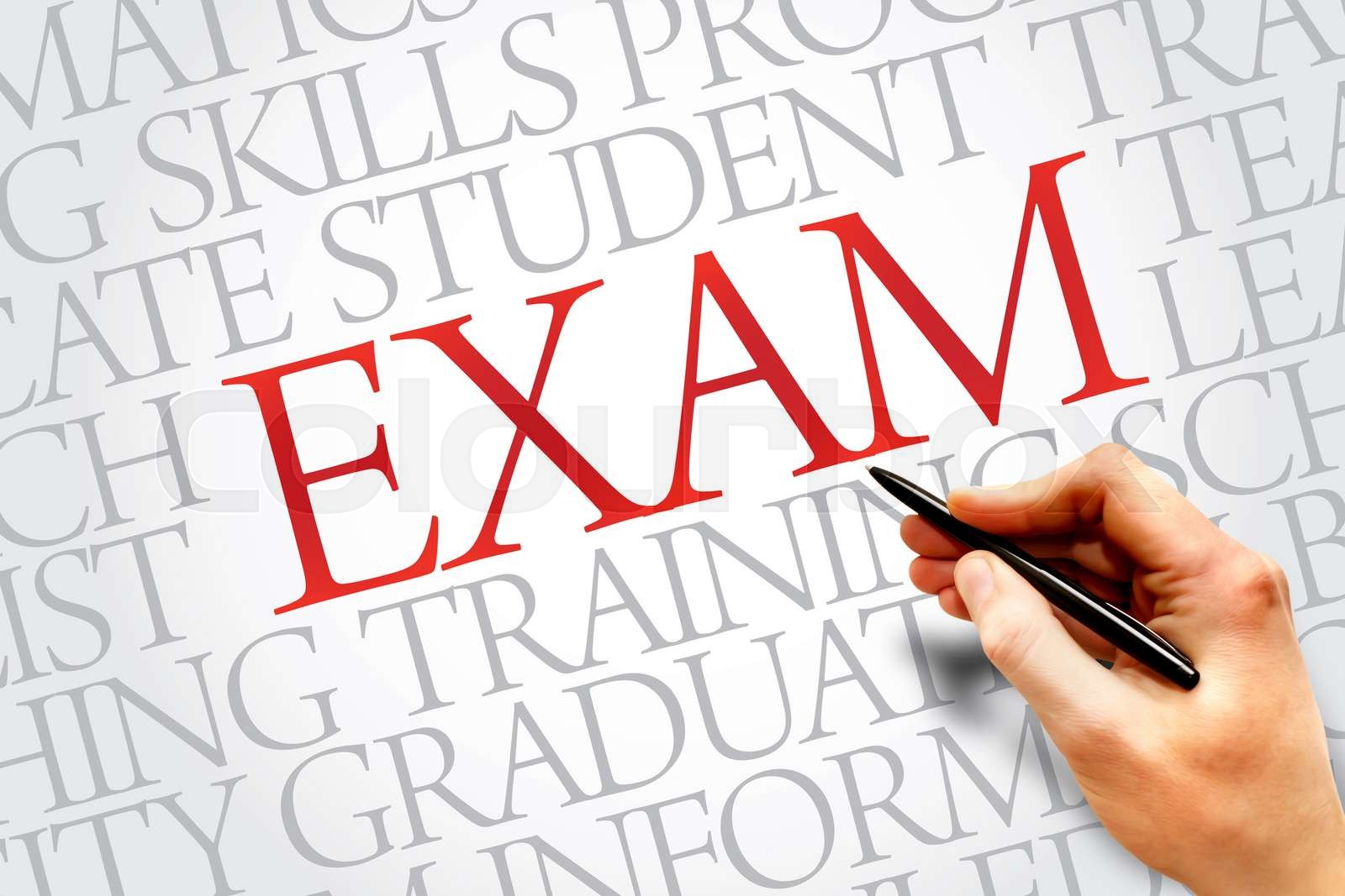 EXAM word cloud | Stock image | Colourbox