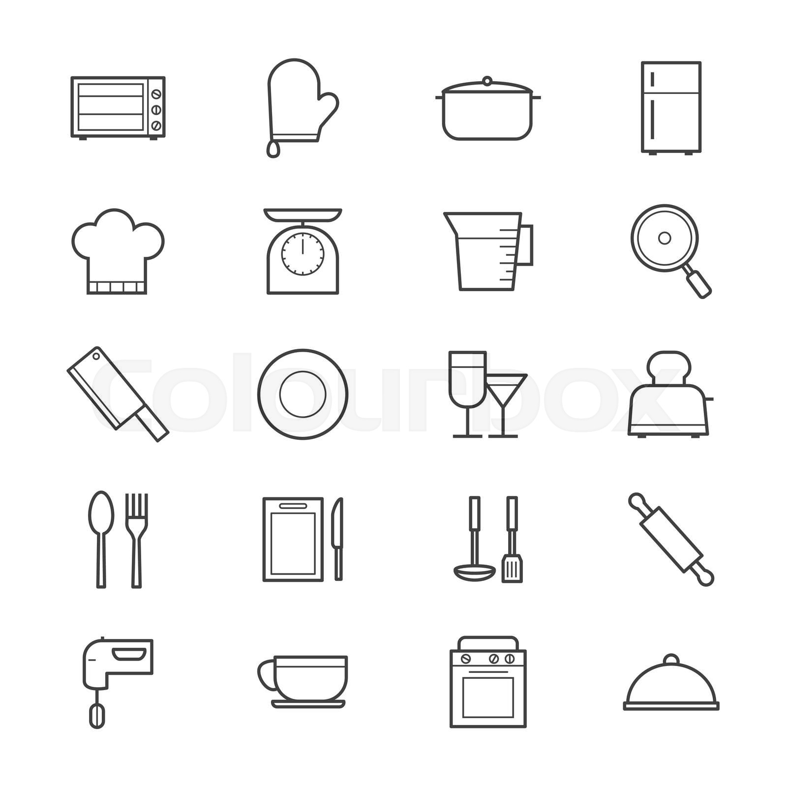 kochen, icons, küche | Stock-Vektor | Colourbox