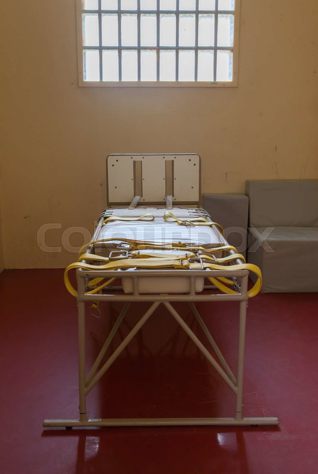 Bed for restraining psychiatric patiens | Stock image | Colourbox