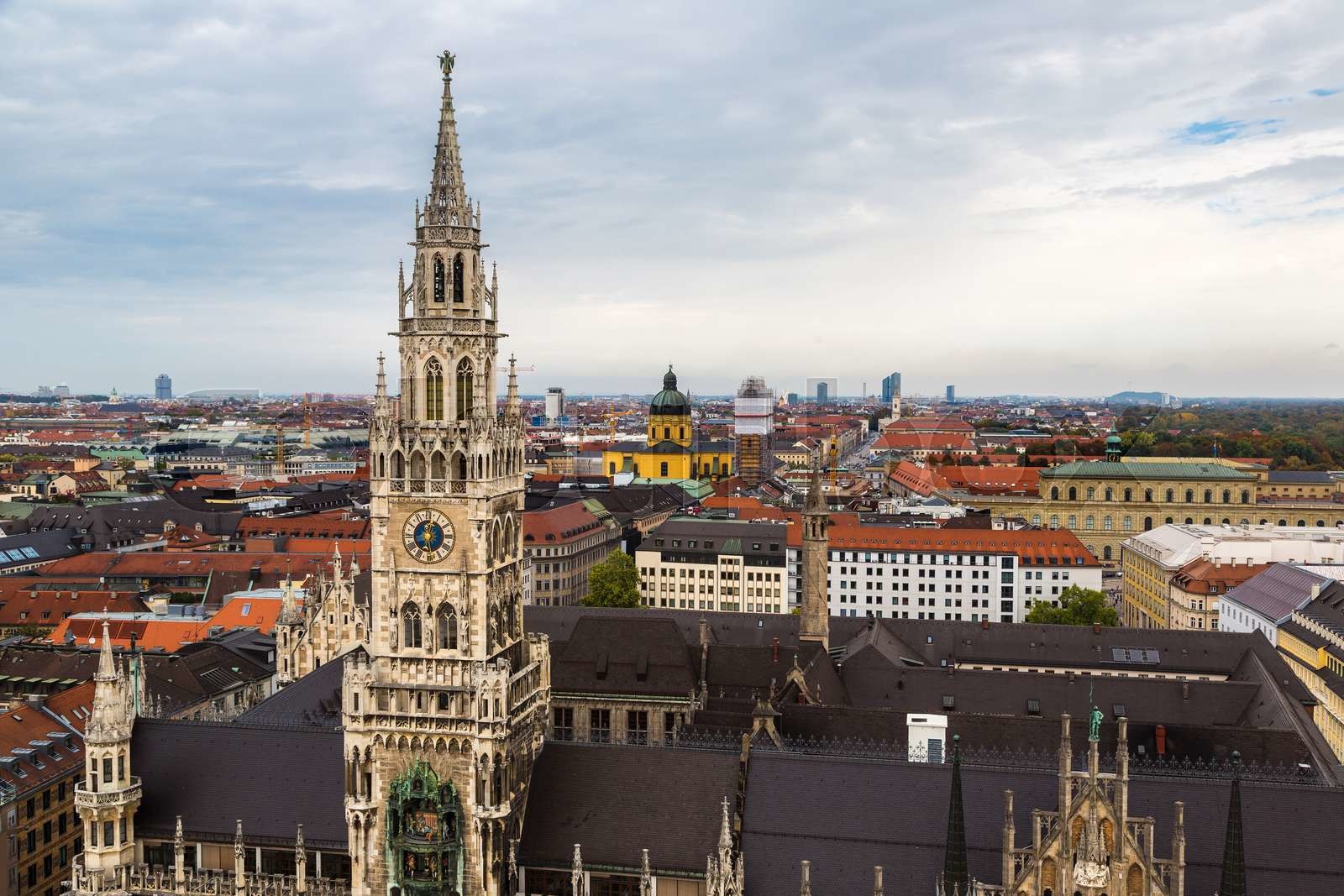 Aerial view on Marienplatz town hall | Stock image | Colourbox