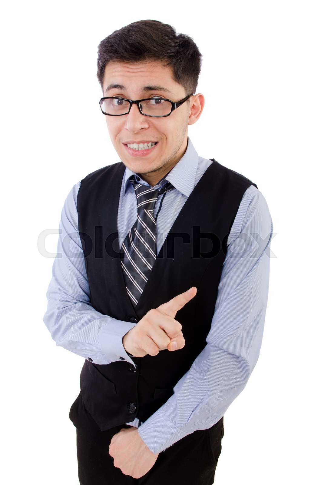 Young employee isolated on white | Stock image | Colourbox