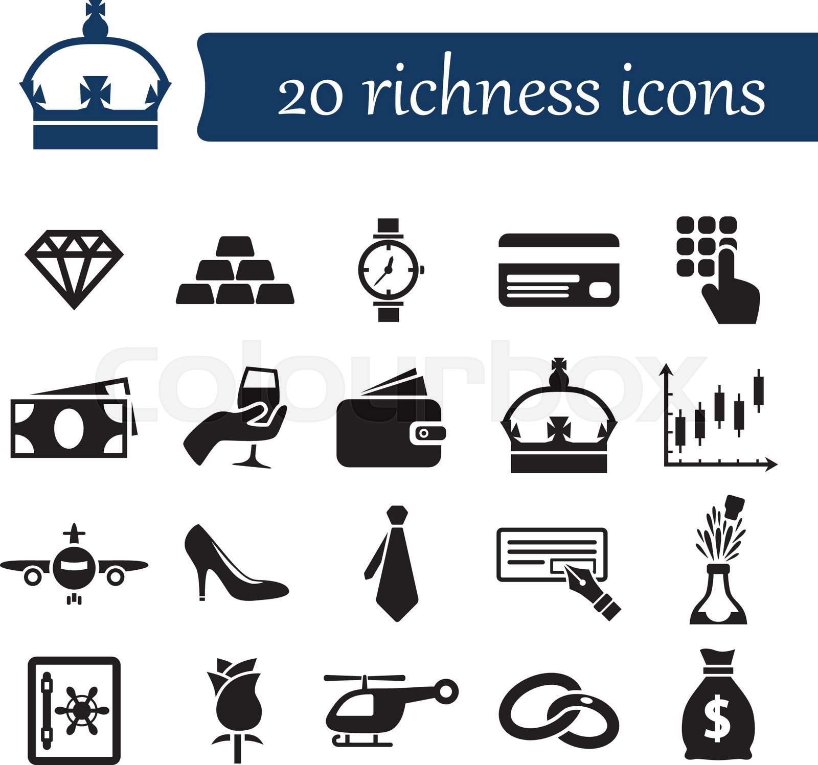 richness icons | Stock vector | Colourbox