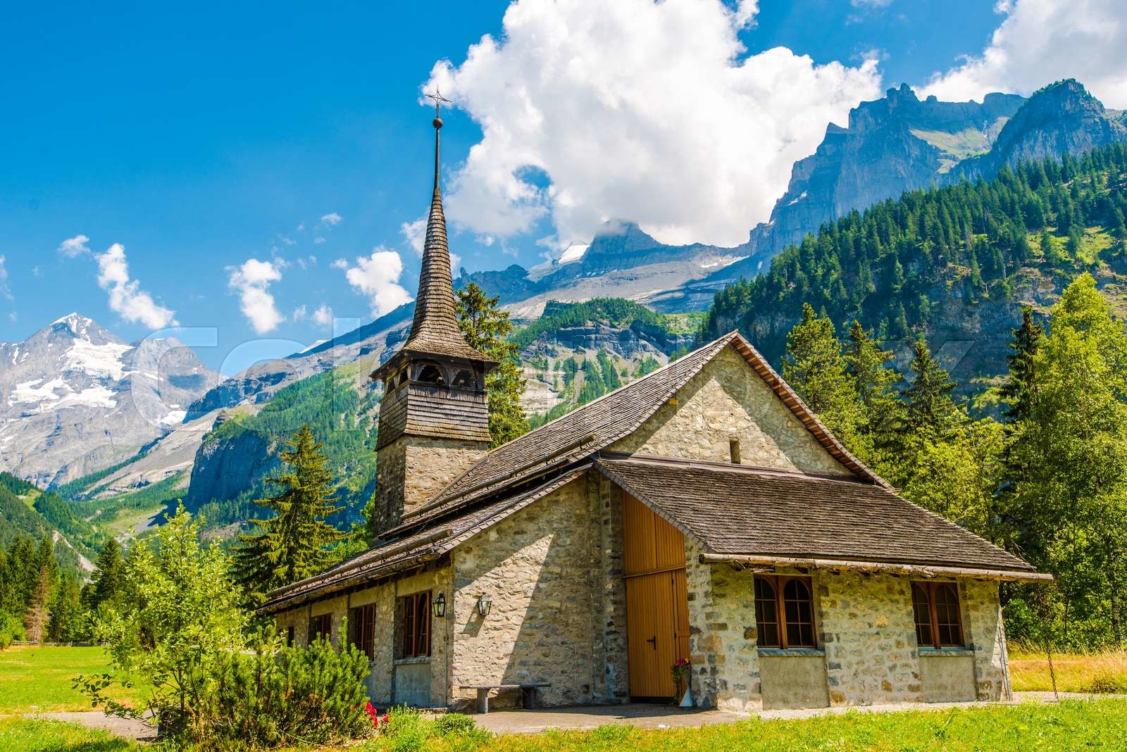 Kandersteg Mountain Chapel | Stock image | Colourbox