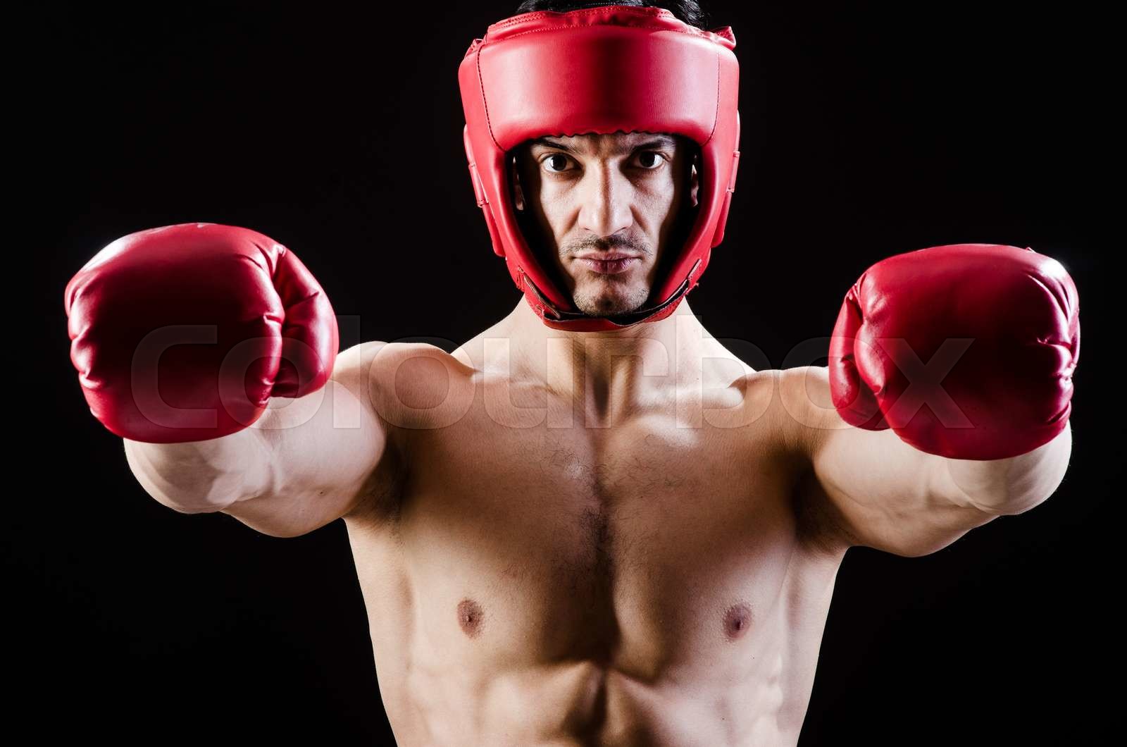 Muscular man in boxing concept | Stock image | Colourbox