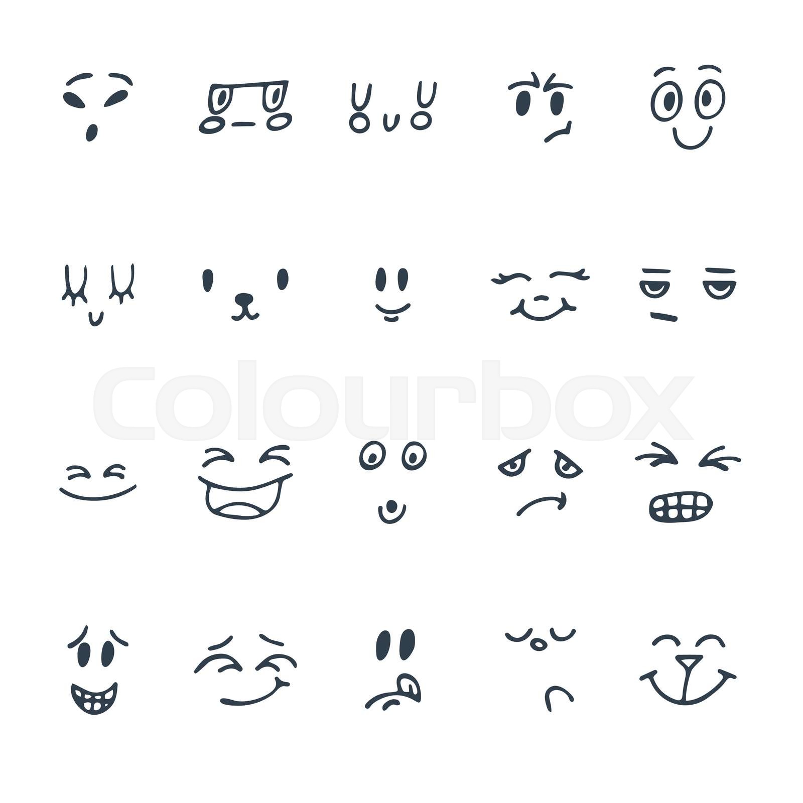 tegnet, vred, smiley | Stock vektor | Colourbox