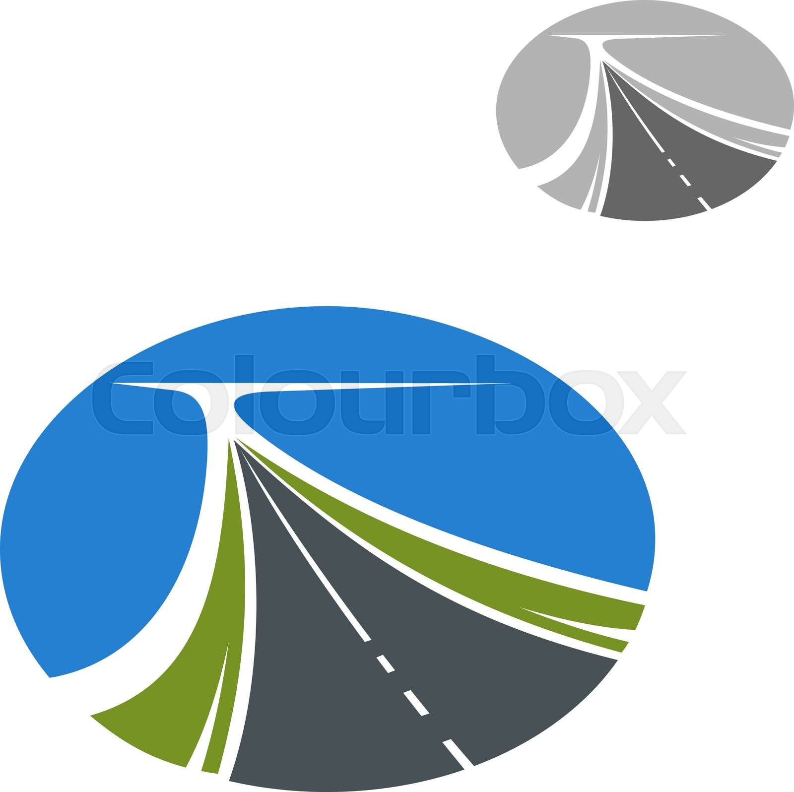 Long highway and blue sky icon | Stock vector | Colourbox