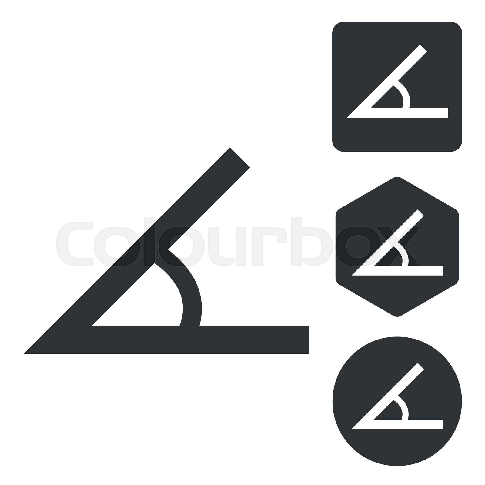 Angle icon set, monochrome | Stock vector | Colourbox