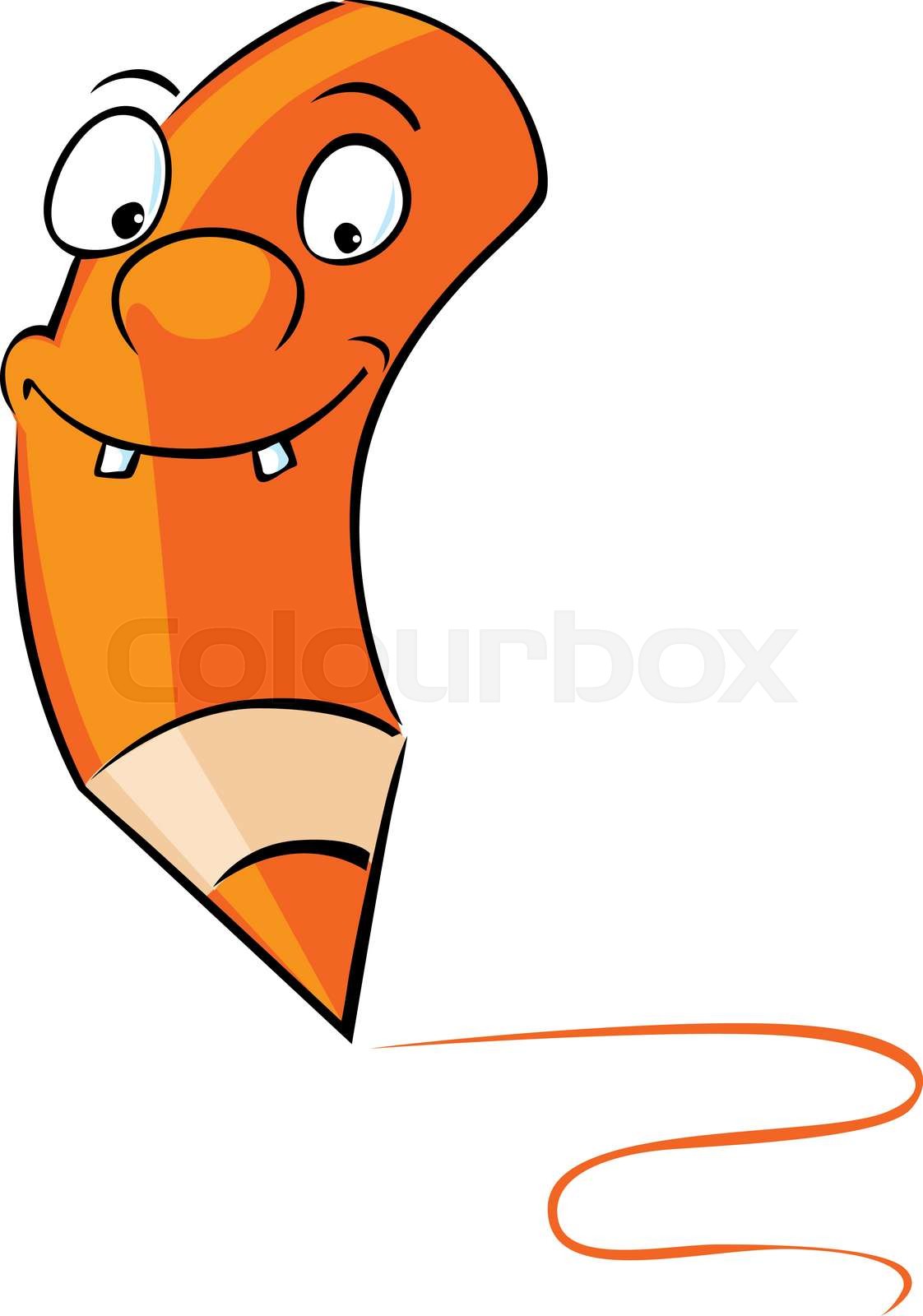 orange crayon - vector illustration | Stock vector | Colourbox