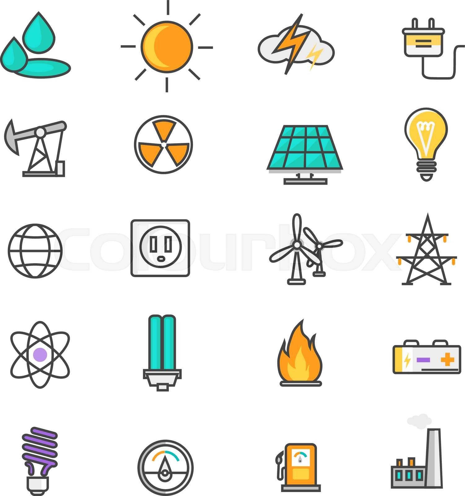 Energy and Resource Icon Set | Stock vector | Colourbox