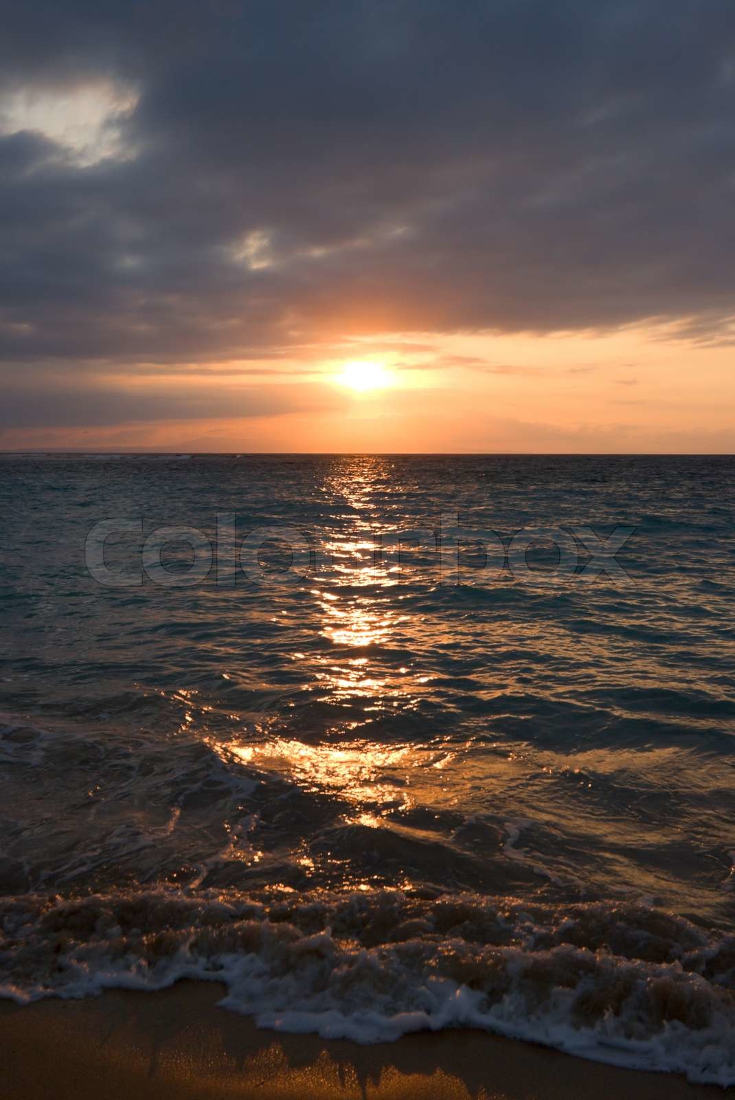 Calm peaceful ocean and beach on tropical sunrise | Stock image | Colourbox