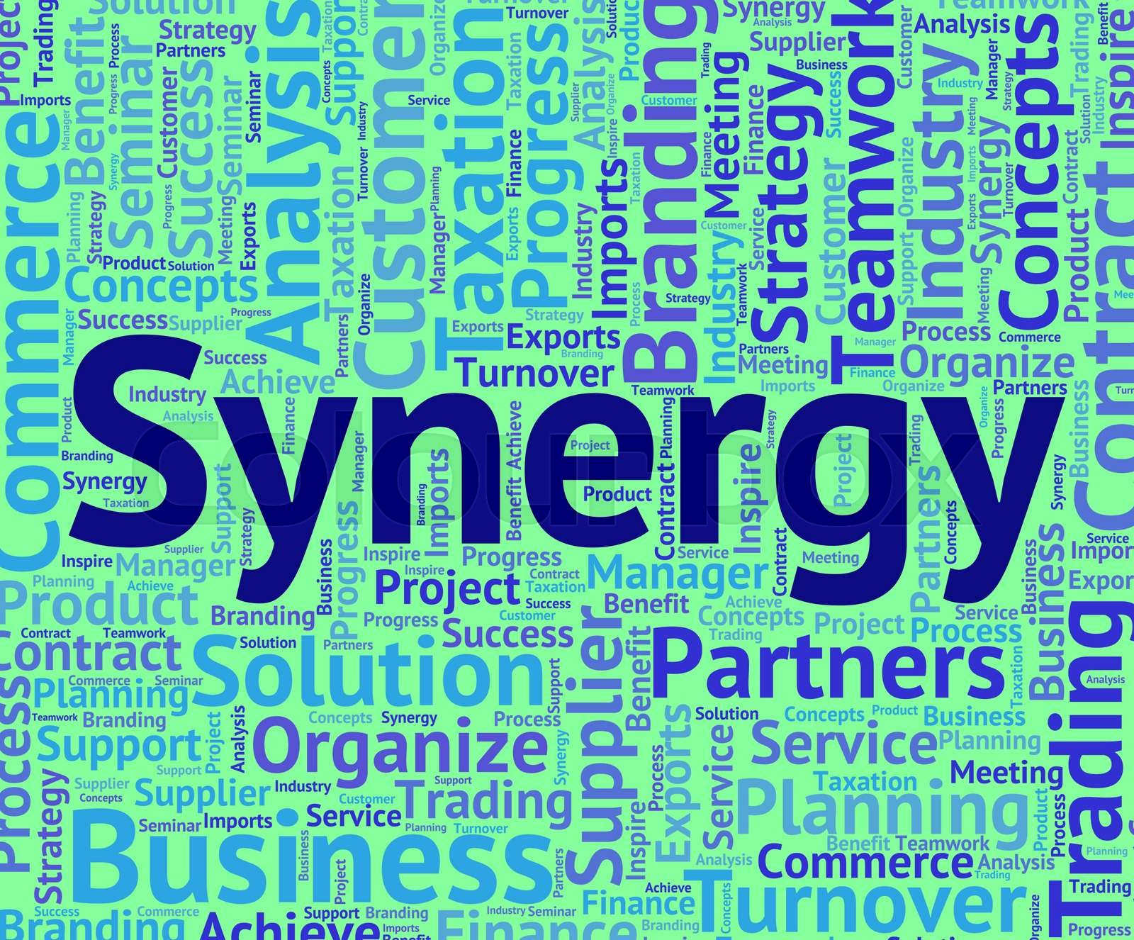 Synergy Word Means Team Work And Partner | Stock image | Colourbox