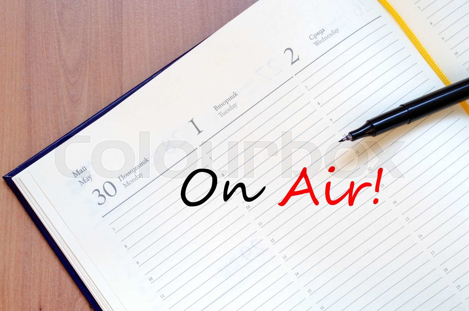 On air text concept | Stock image | Colourbox