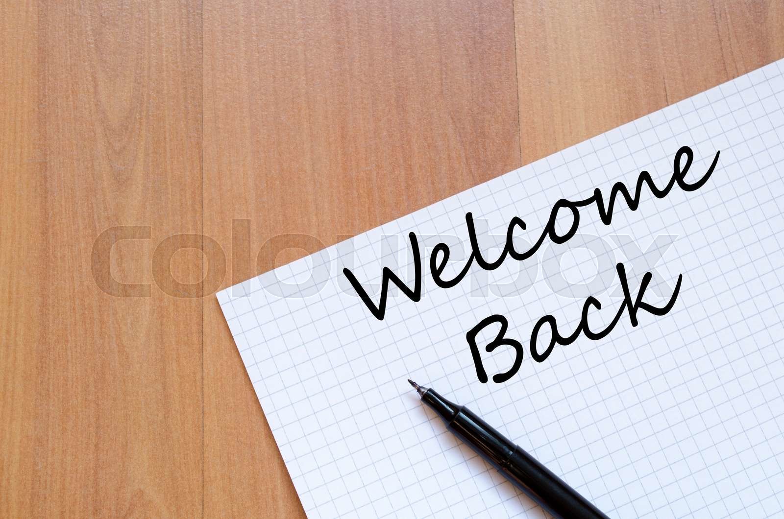 Welcome back text concept | Stock image | Colourbox