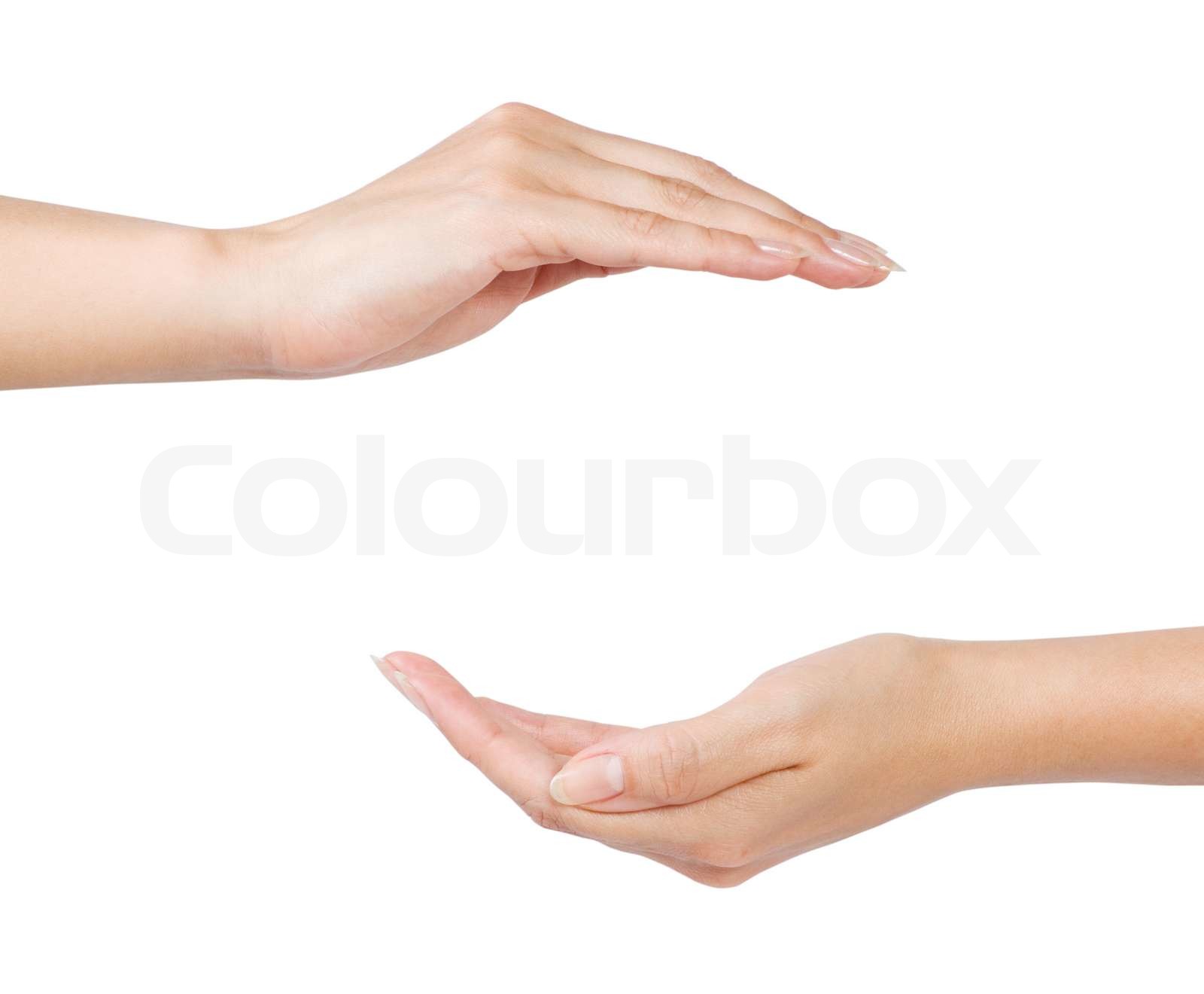 woman open hands isolated on white background | Stock image | Colourbox