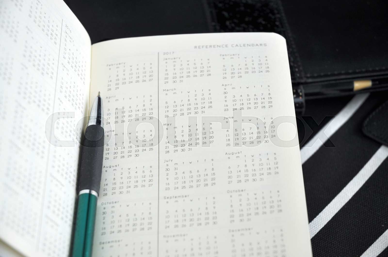 yearly calendar with pen | Stock image | Colourbox