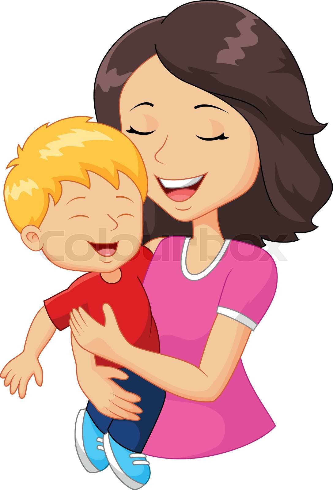 cartoon, junge, mami | Stock-Vektor | Colourbox