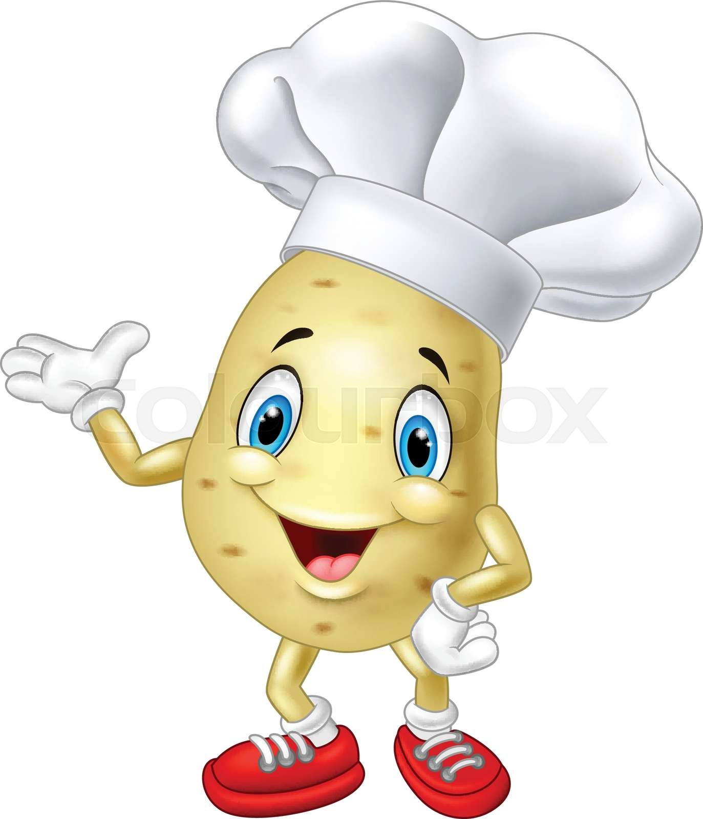 cartoon, chefkoch, kartoffelbrei | Stock-Vektor | Colourbox