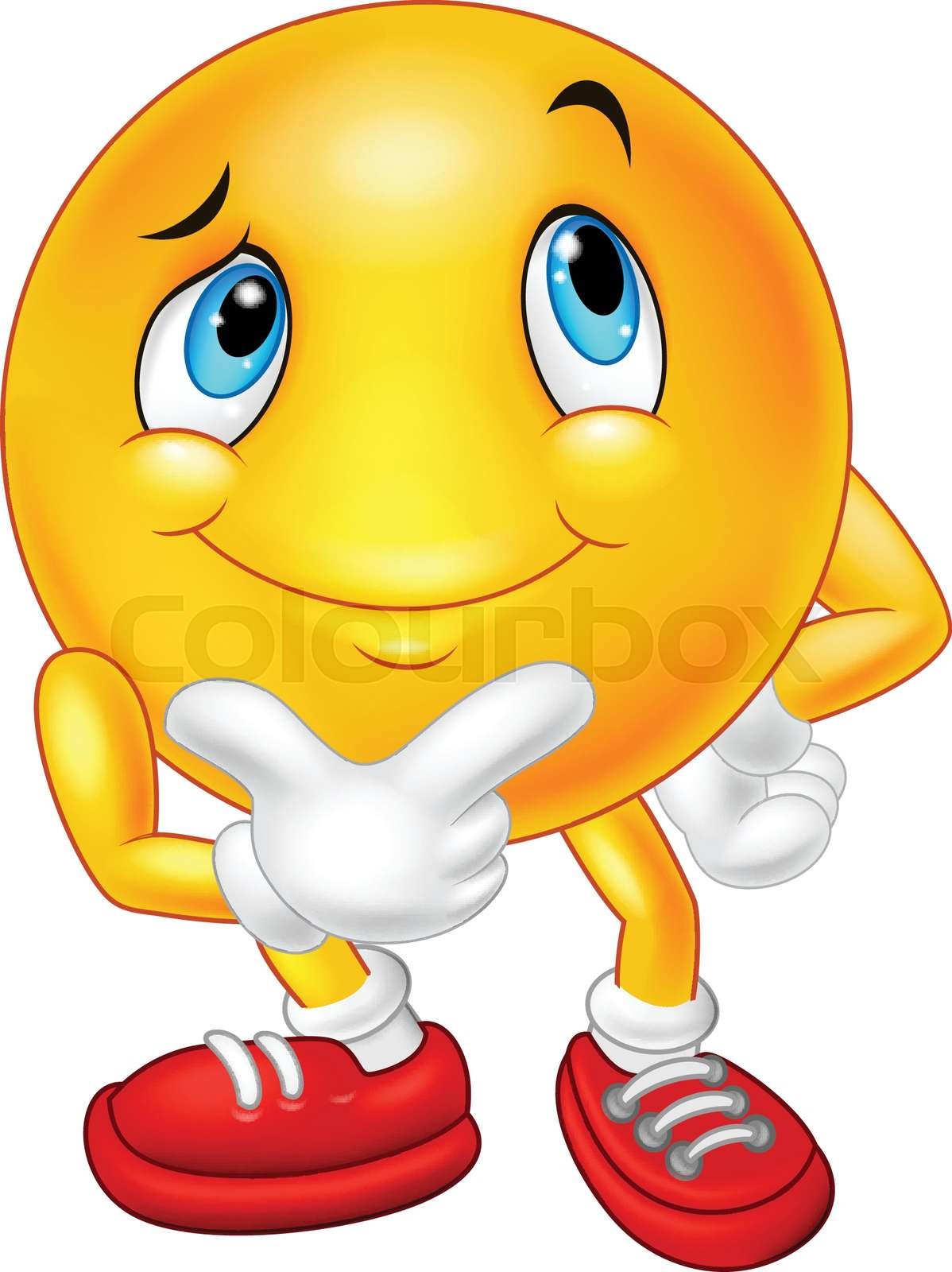 Emoticon was thinking while standing | Stock vector | Colourbox