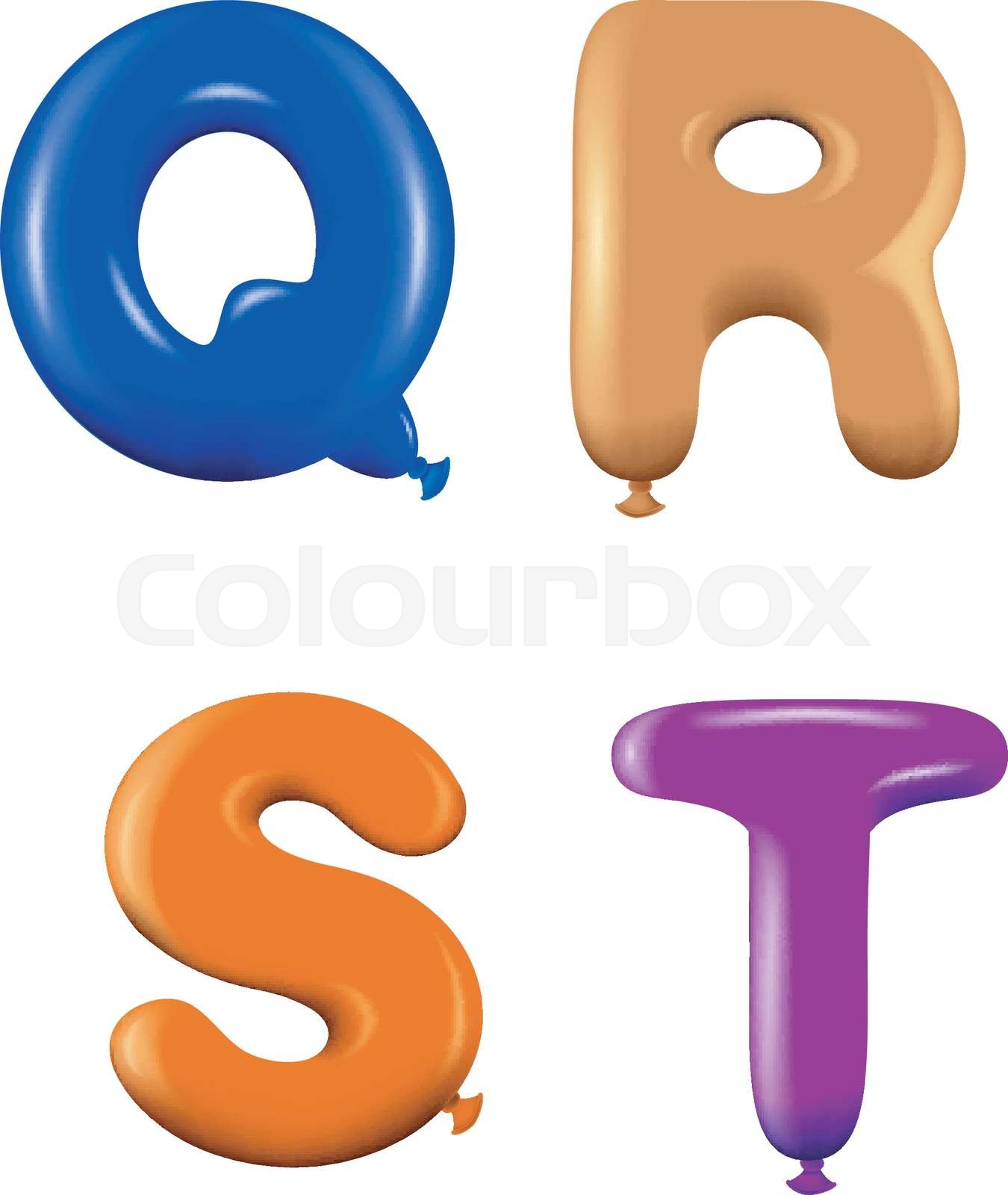 Alphabet letters QRST colors | Stock vector | Colourbox