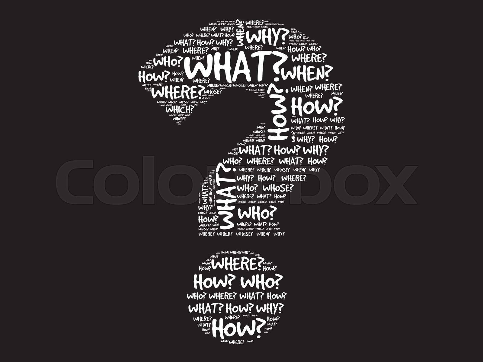 Question mark, Question words vector concept | Stock vector | Colourbox