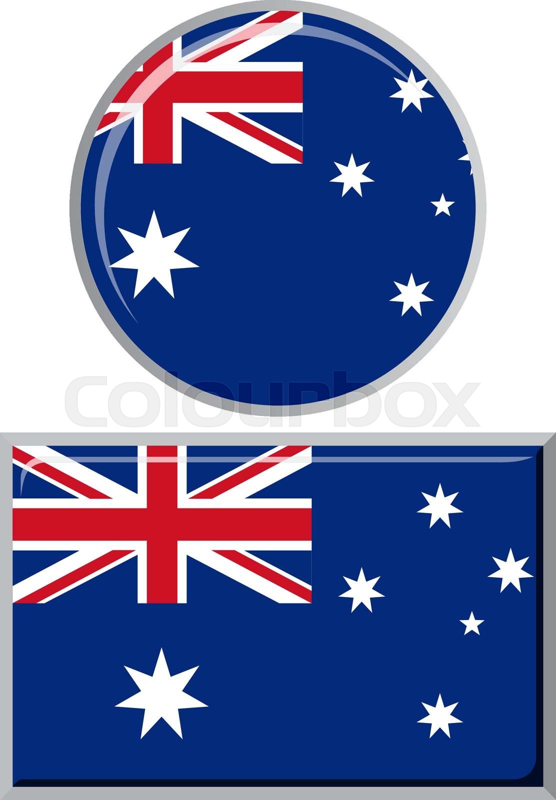 Australian round and square icon flag. Vector illustration. | Stock ...
