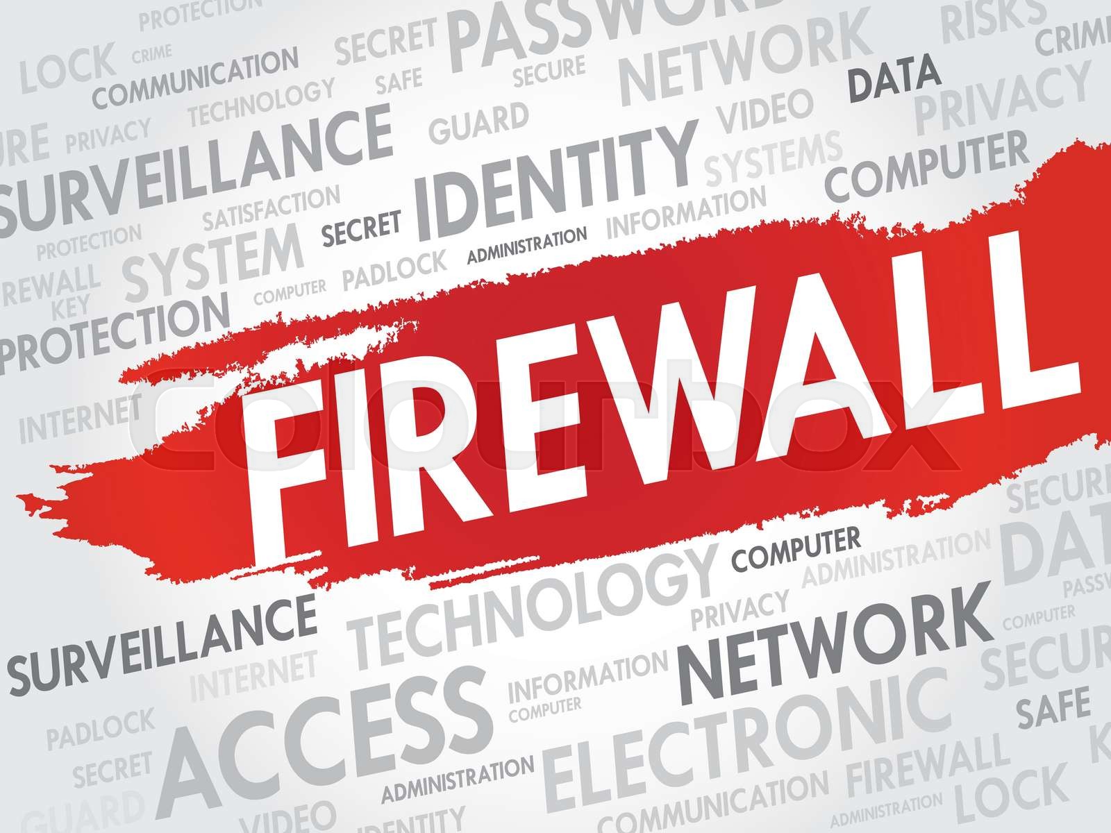 FIREWALL word cloud, security concept | Stock vector | Colourbox