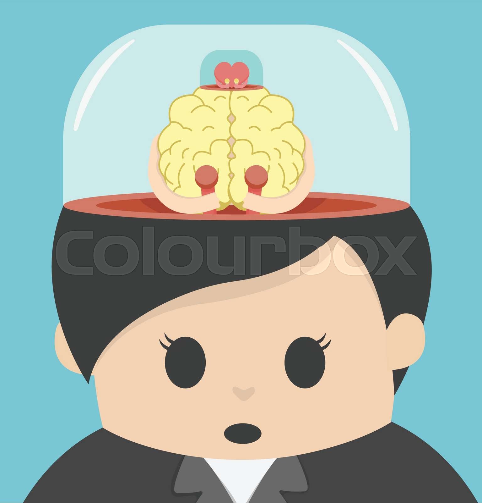 Cartoons concepts mind control brain control body | Stock vector ...