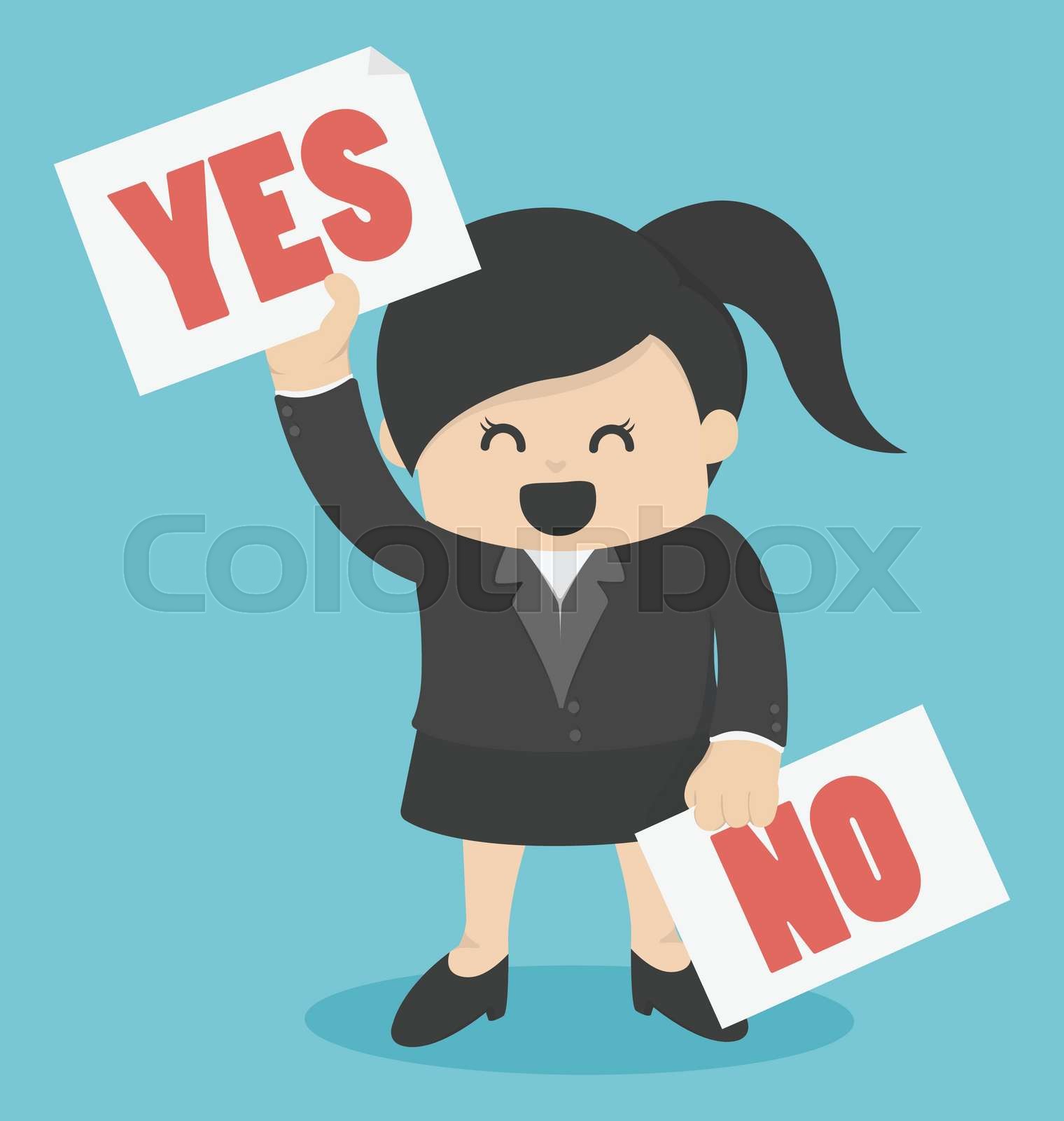 Cartoons concepts yes or no Illustration | Stock vector | Colourbox