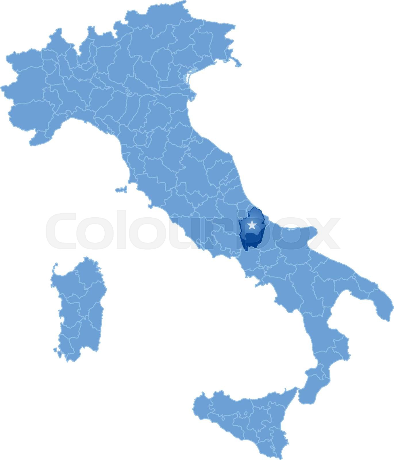 Map of Italy, Isernia | Stock vector | Colourbox