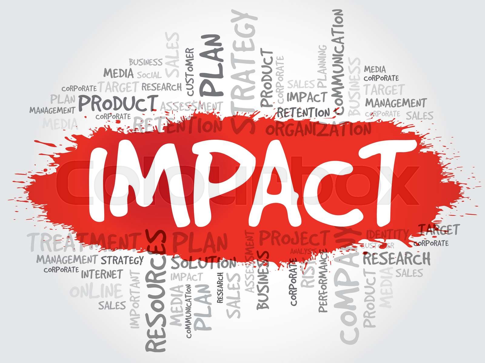 IMPACT word cloud, business concept | Stock vector | Colourbox