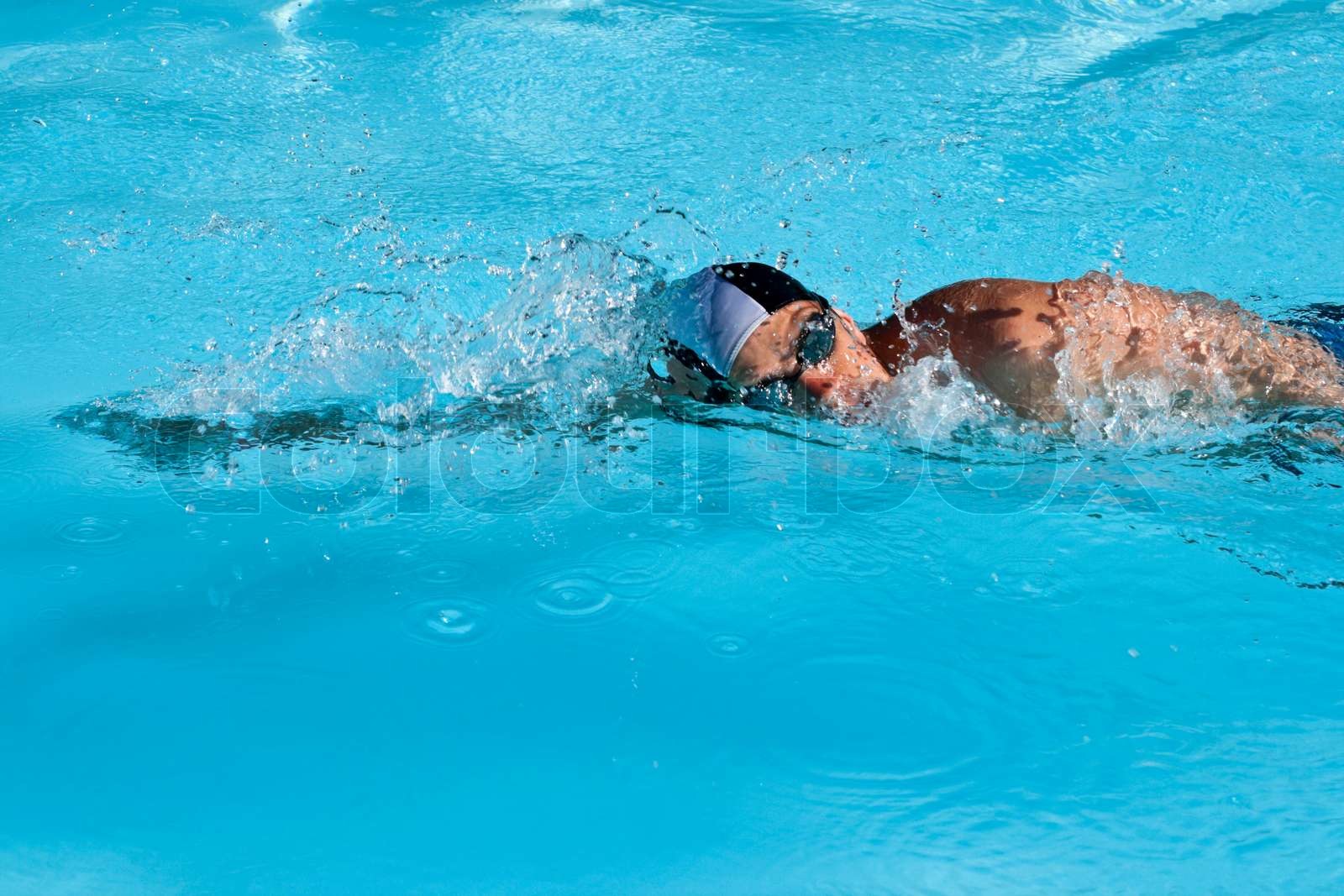 Athletic Man swimming in the pool | Stock image | Colourbox