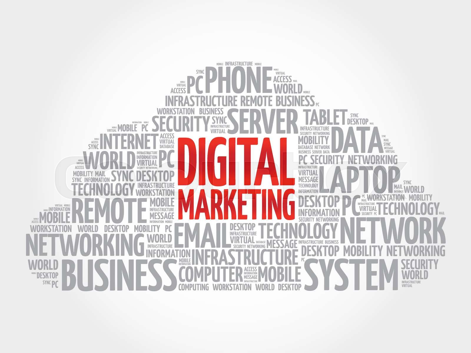 Digital marketing word cloud concept | Stock vector | Colourbox