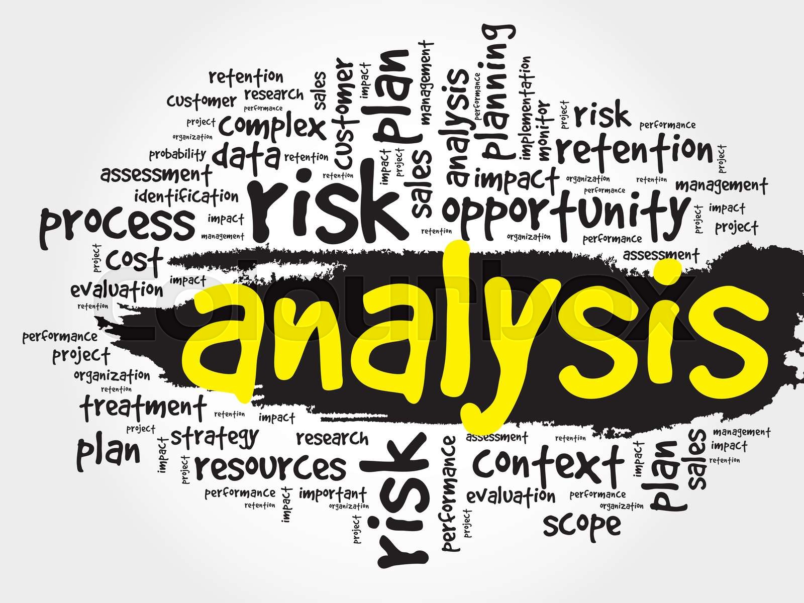 Word Cloud with Analysis related tags, business concept | Stock vector ...