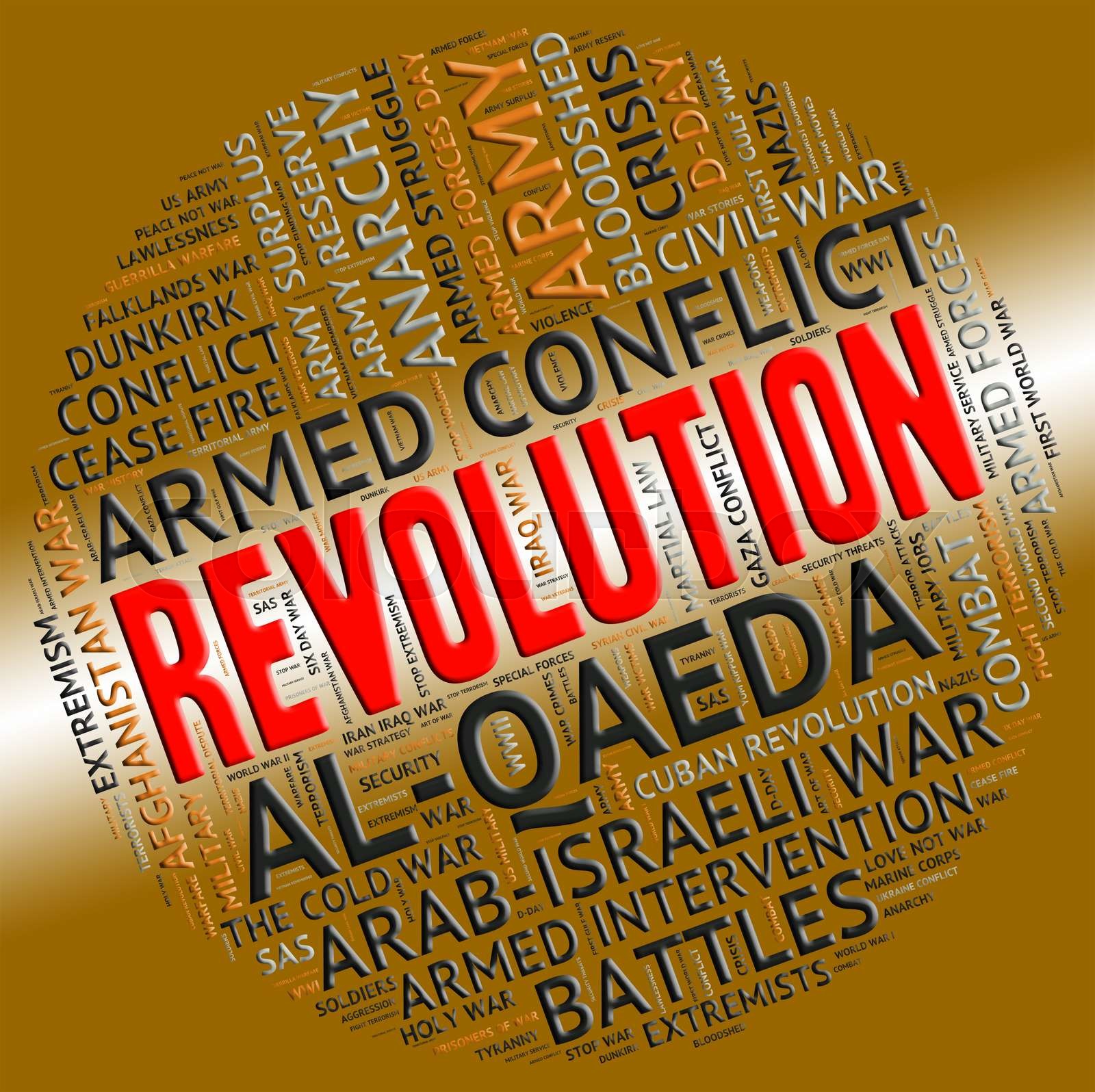 Revolution Word Represents Regime Change And Defiance | Stock image ...