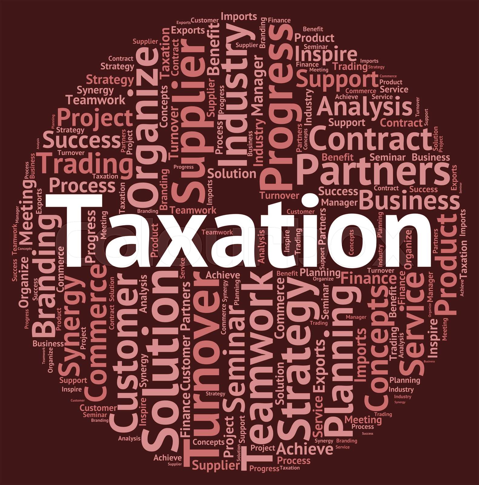 Taxation Word Means Levies Text And Words | Stock image | Colourbox