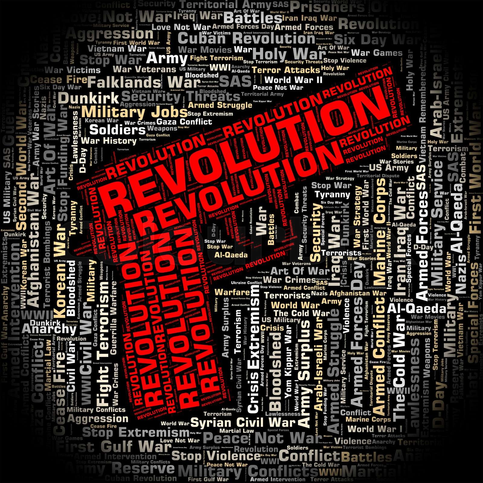 Revolution Word Shows Coup D'état And Defiance | Stock image | Colourbox