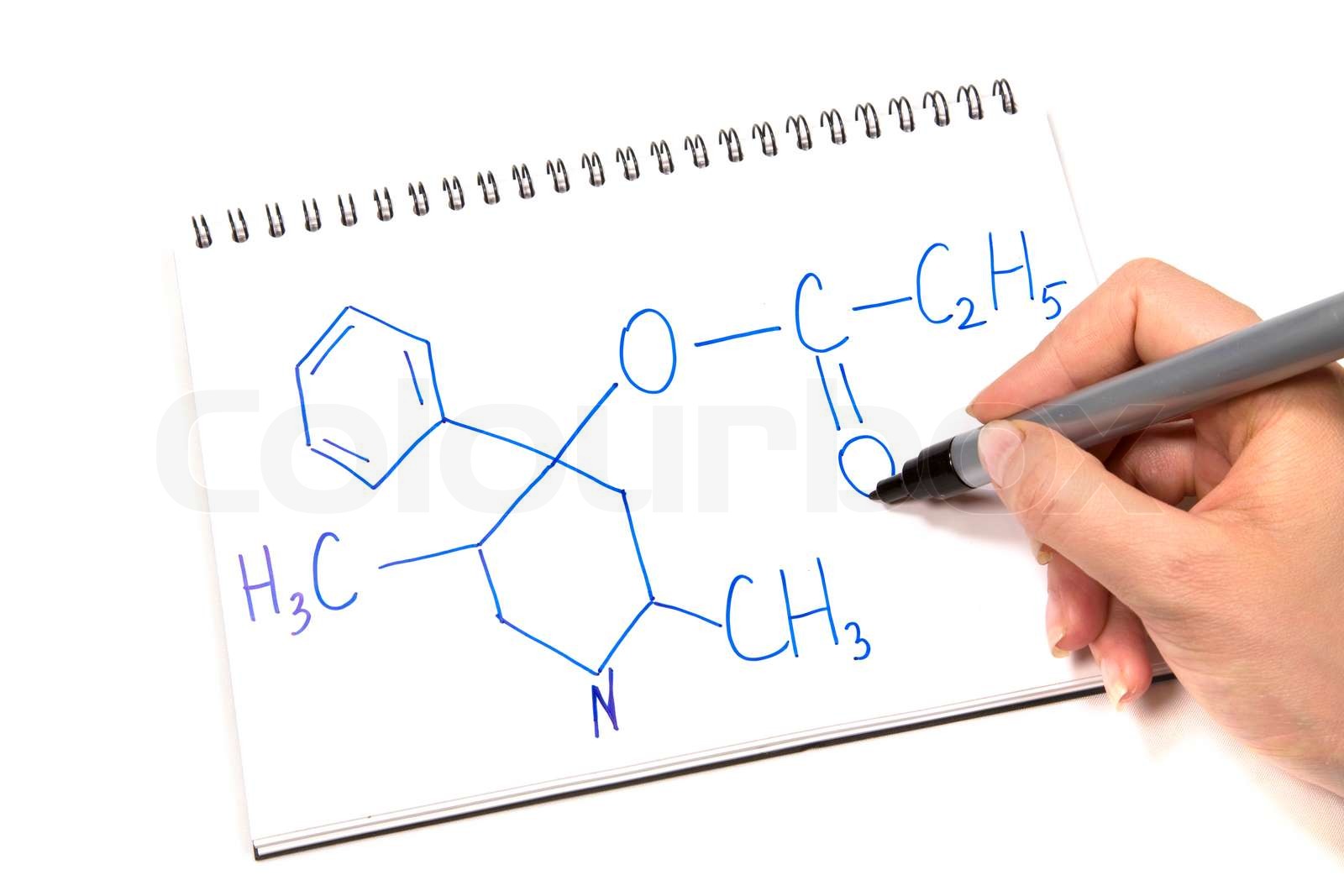 Chemistry Formula Writing In Notepad Stock Image Colourbox