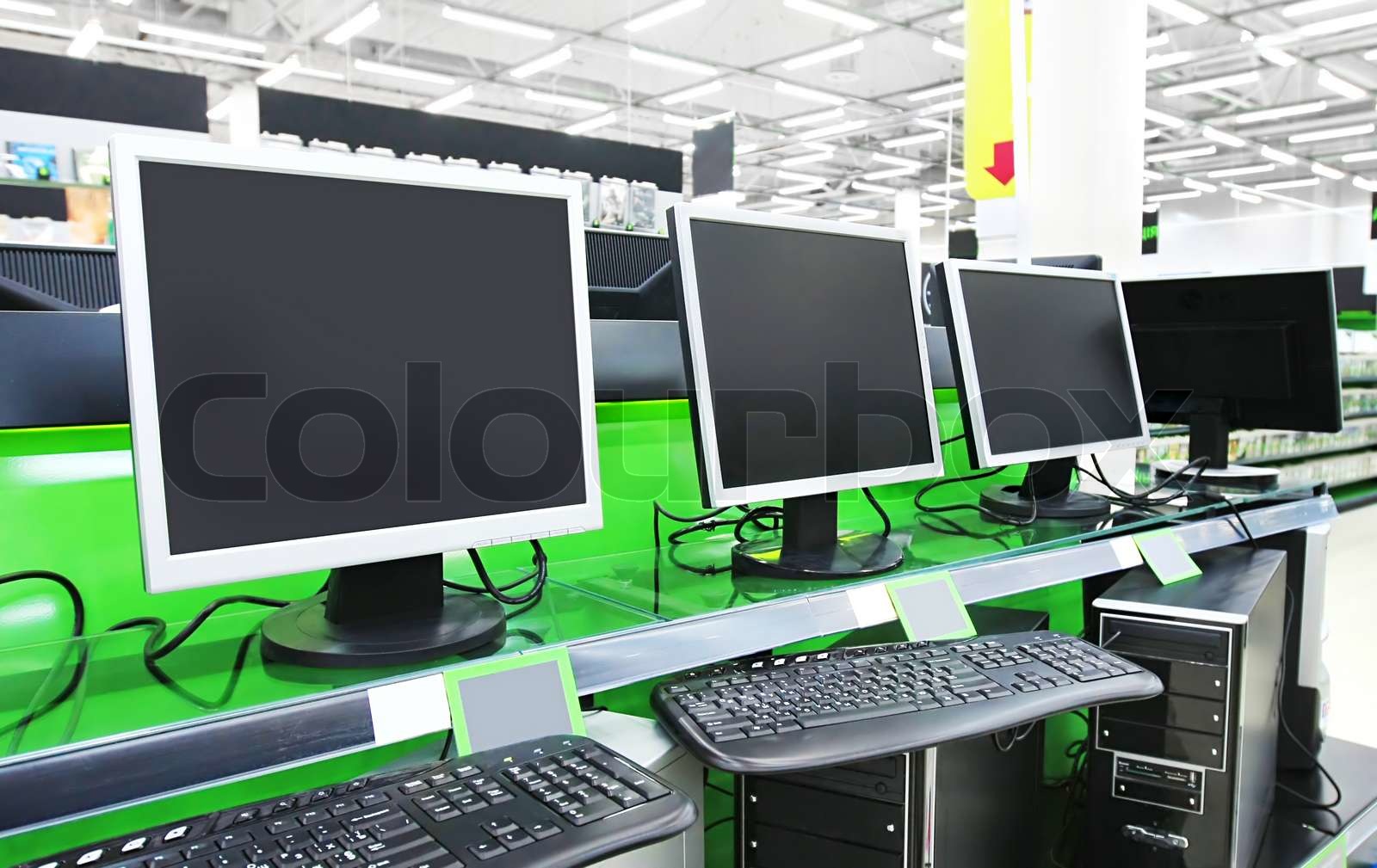 many computers in supermarket | Stock image | Colourbox