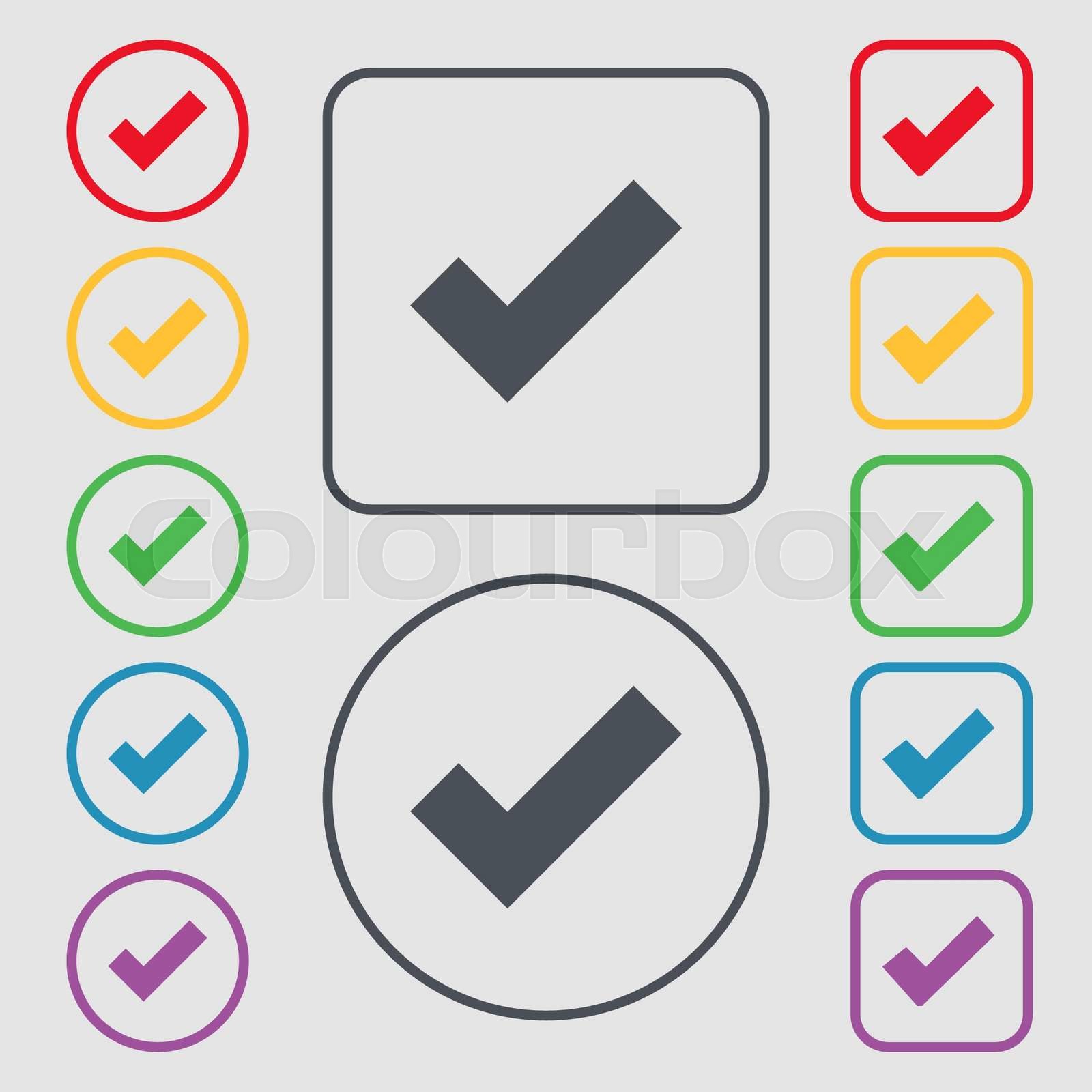 akzeptiert, icon, vektor | Stock-Vektor | Colourbox