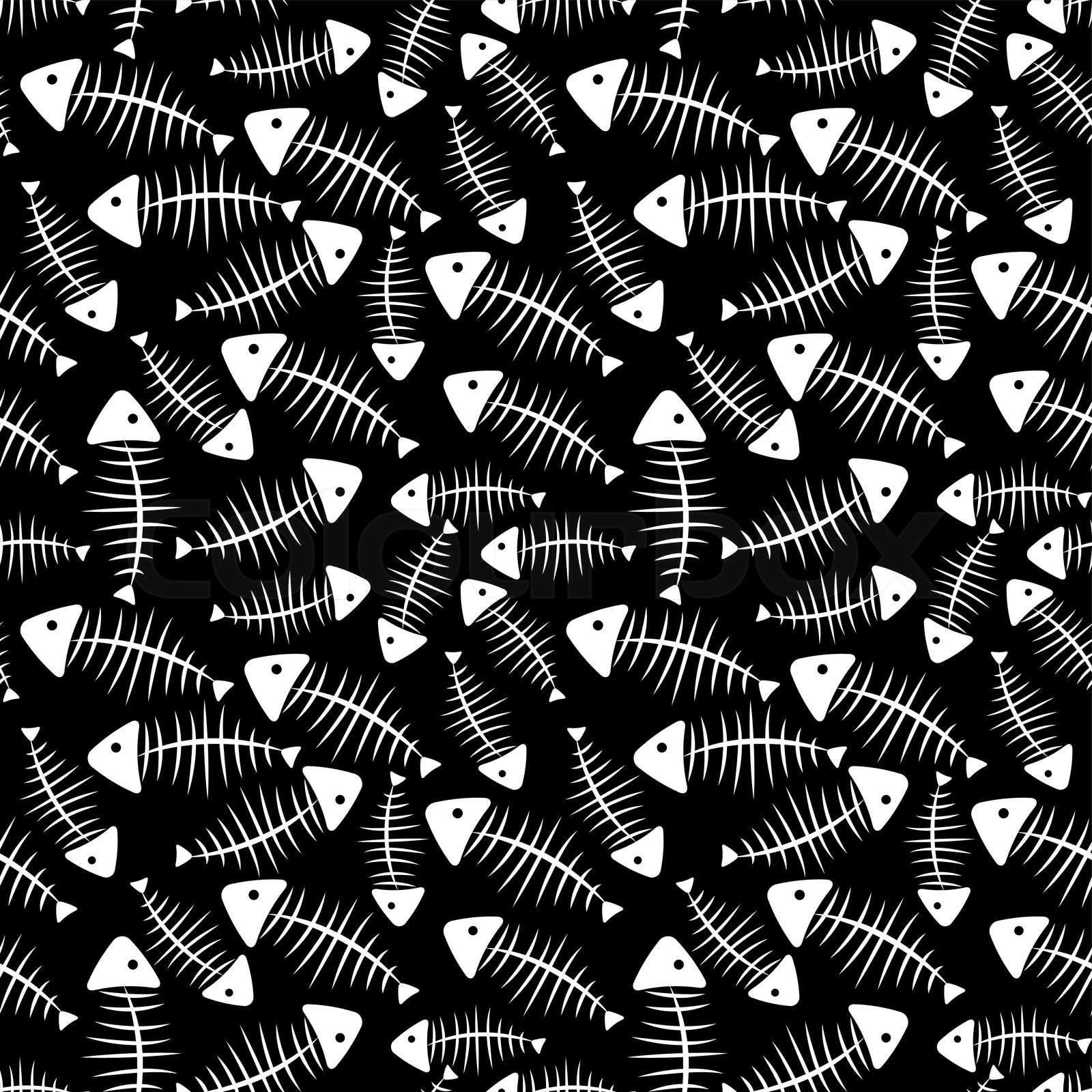 Fish Bone Seamless Pattern Background Vector Illustration | Stock ...