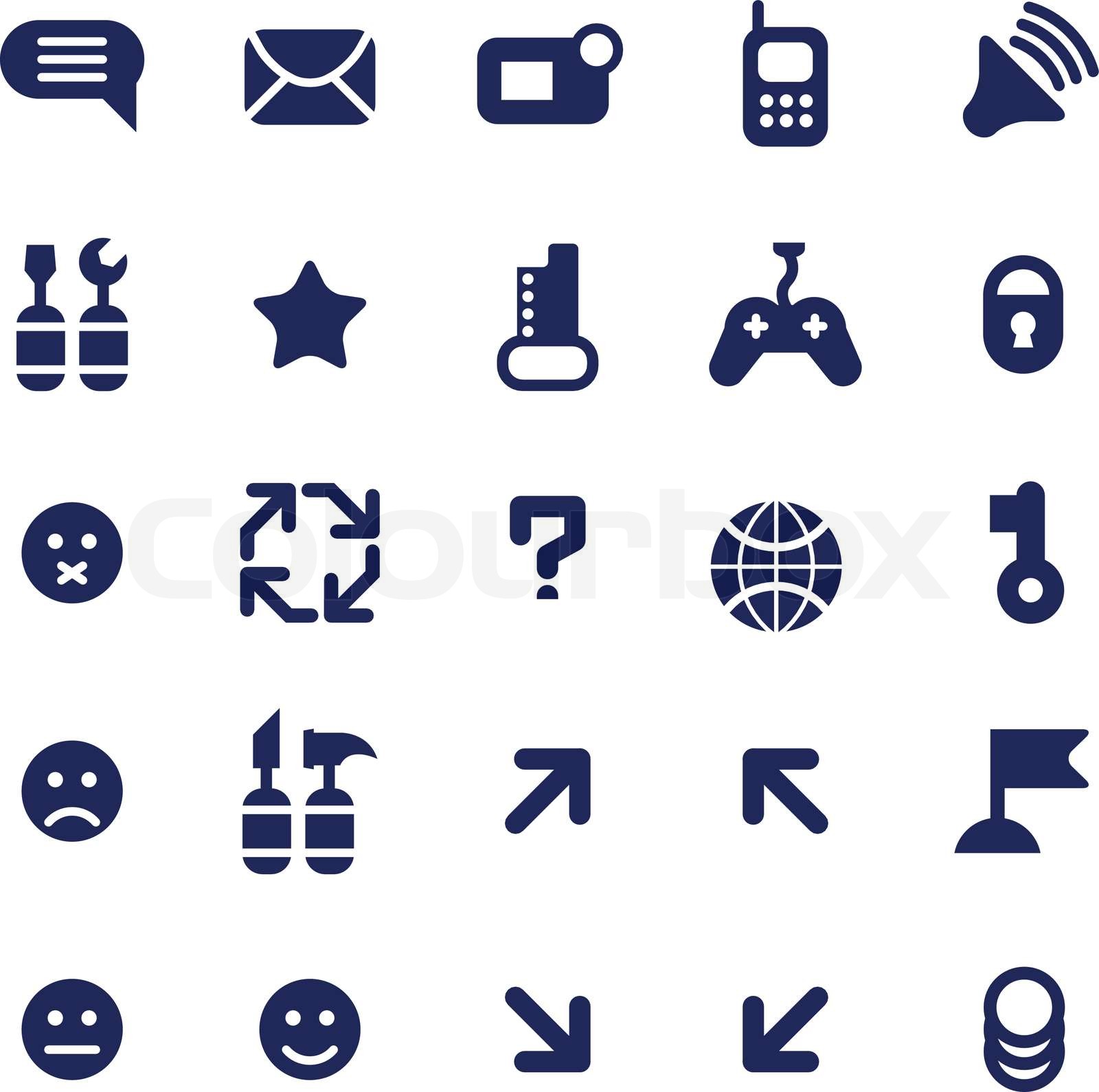 set of pictograms of various communication issues | Stock vector ...