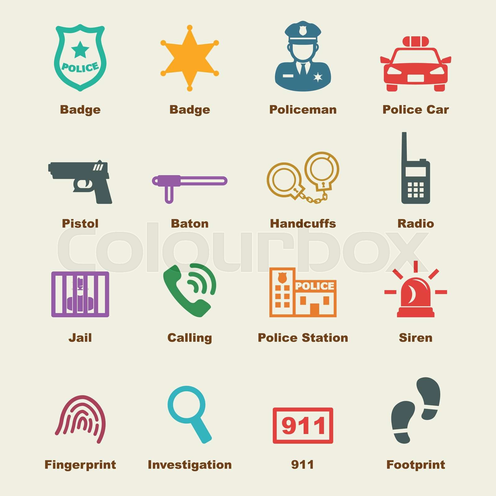 police elements | Stock vector | Colourbox