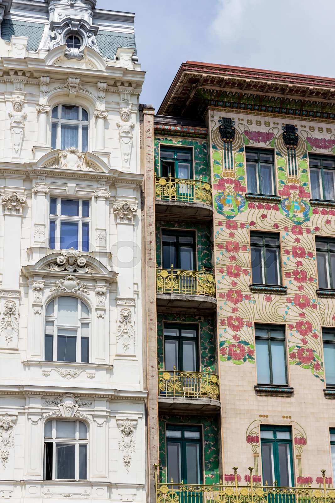 austria, vienna, wien row houses | Stock image | Colourbox