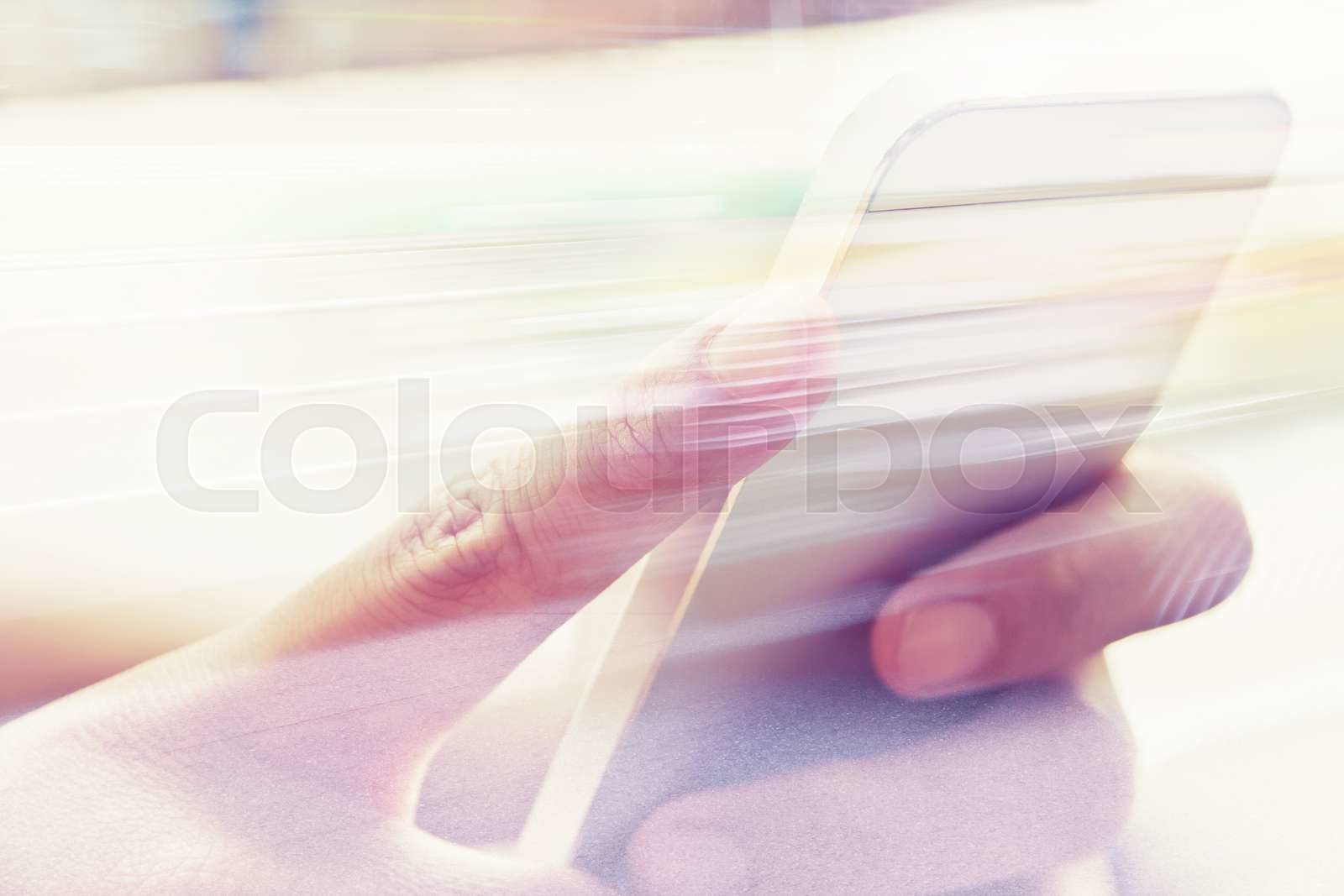 Using smart phone double exposure | Stock image | Colourbox