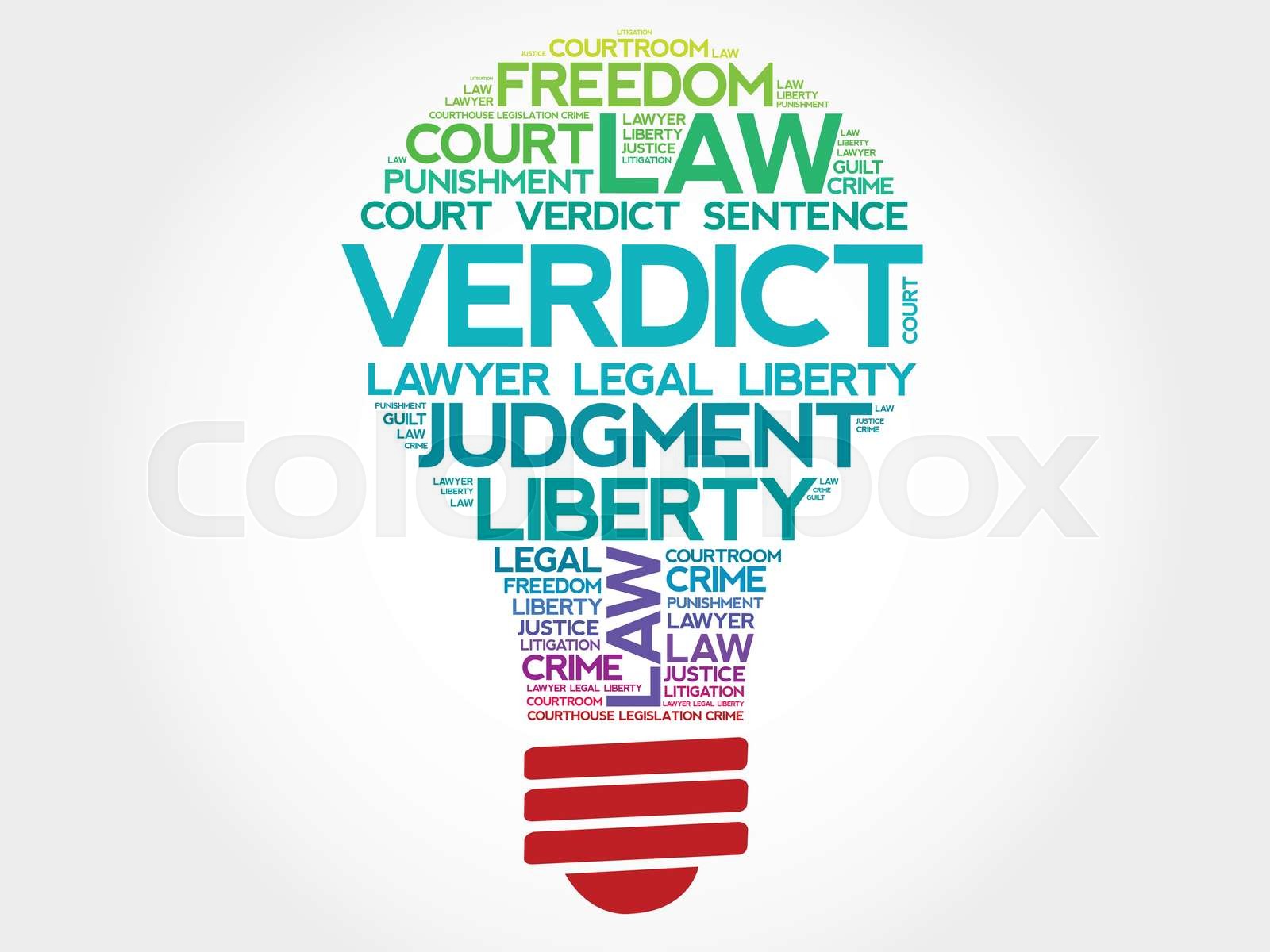 Verdict bulb word cloud concept | Stock vector | Colourbox