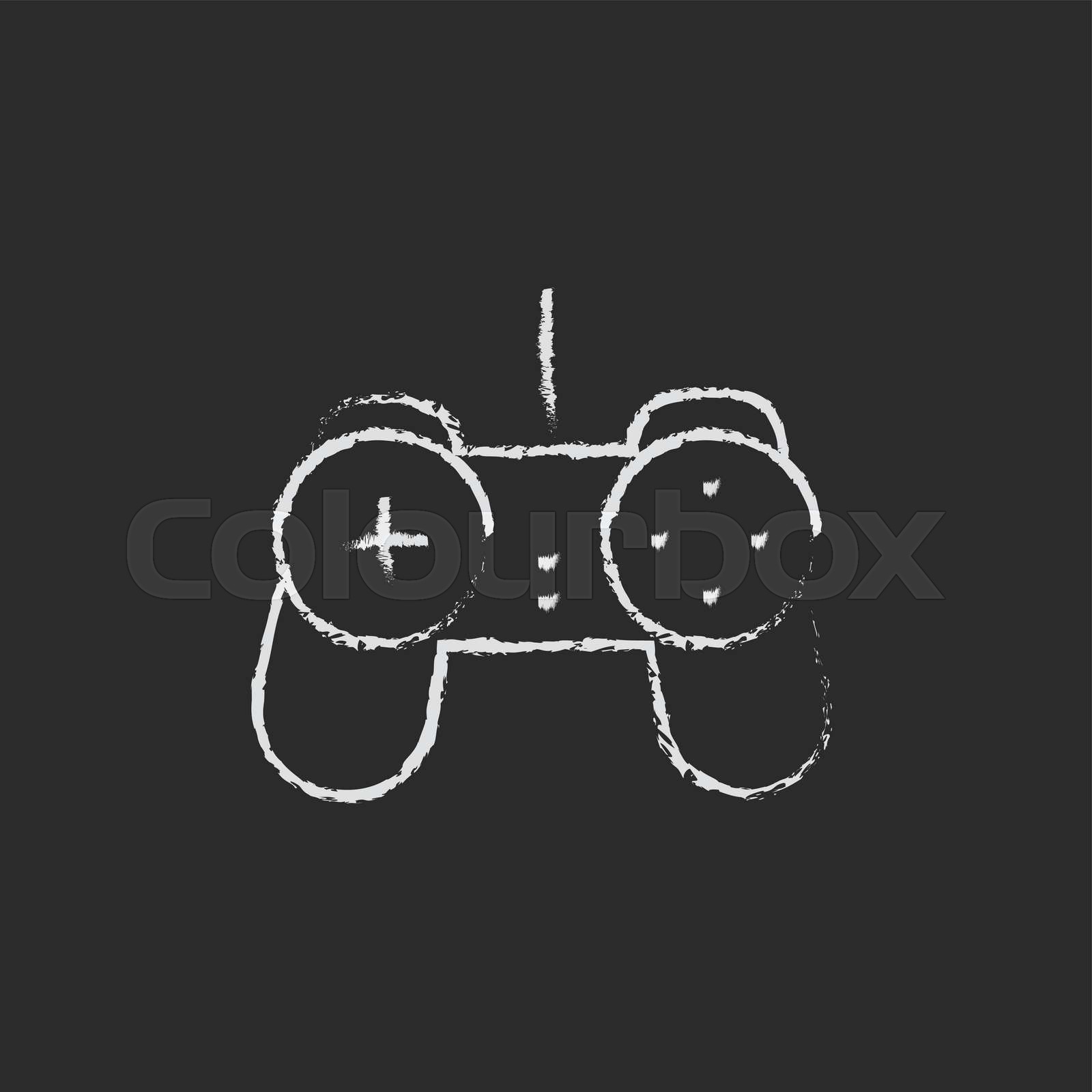 Gamepad icon drawn in chalk. | Stock vector | Colourbox